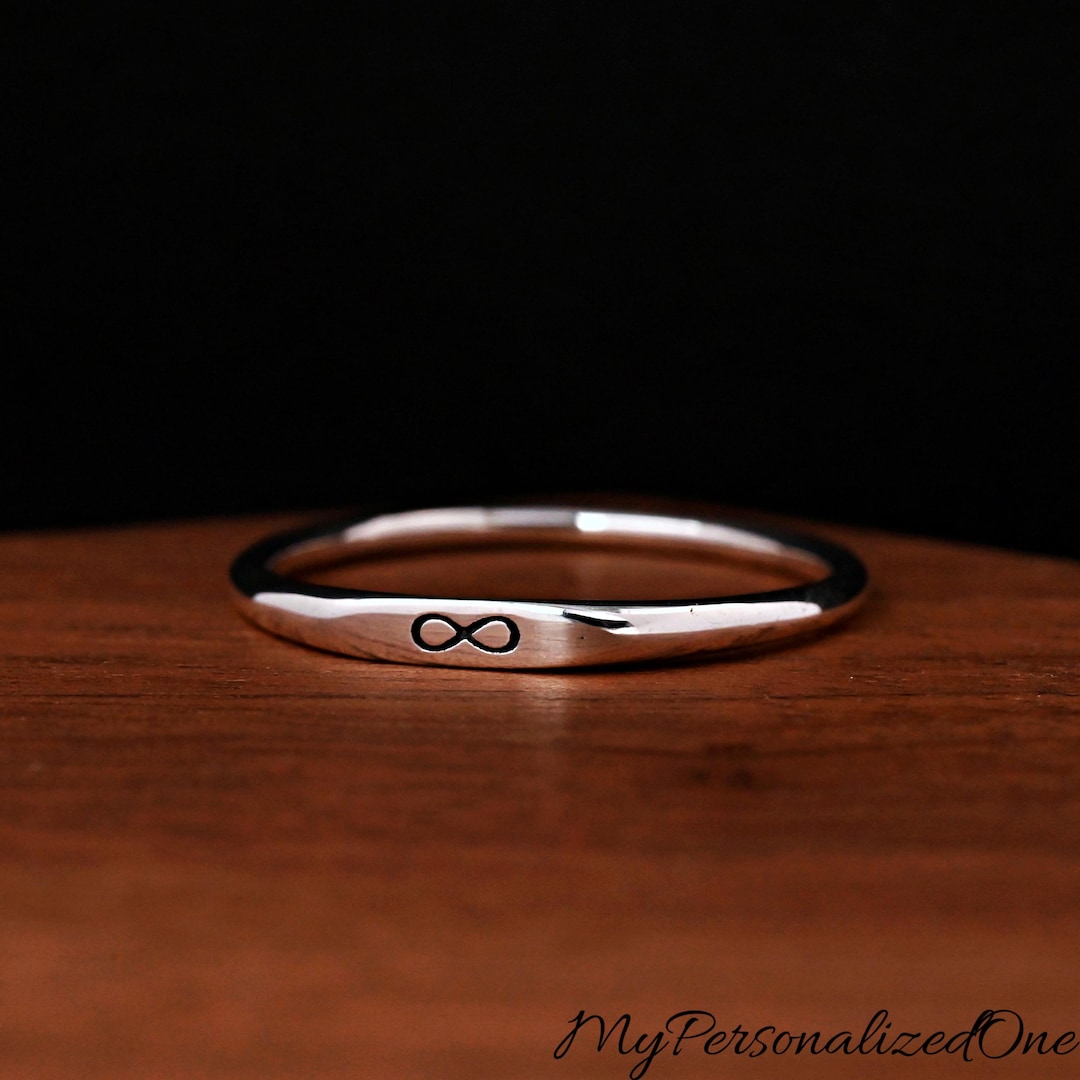 Flat Top Infinity Symbol Ring · Solid 925 Sterling Silver Engraved ...