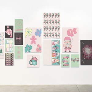 Pink Christmas Decor Wall Art Print Set of 30 Digital Printables ...