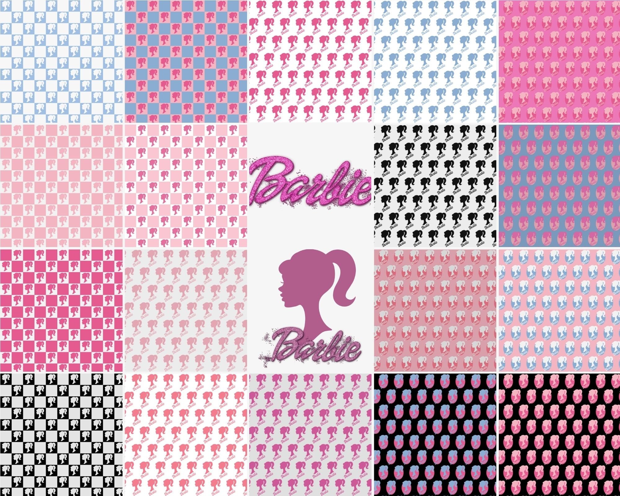 Barbi Digital Paper Movie Pattern Bundle Malibu Doll Pink Girl Princess ...