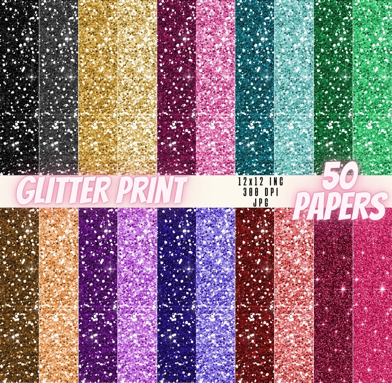 Luxury Hot Pink Digital Paper | Glam Glitter Sequin Textures | Bright ...