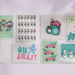 Pink Christmas Decor Wall Art Print Set of 30 Digital Printables ...