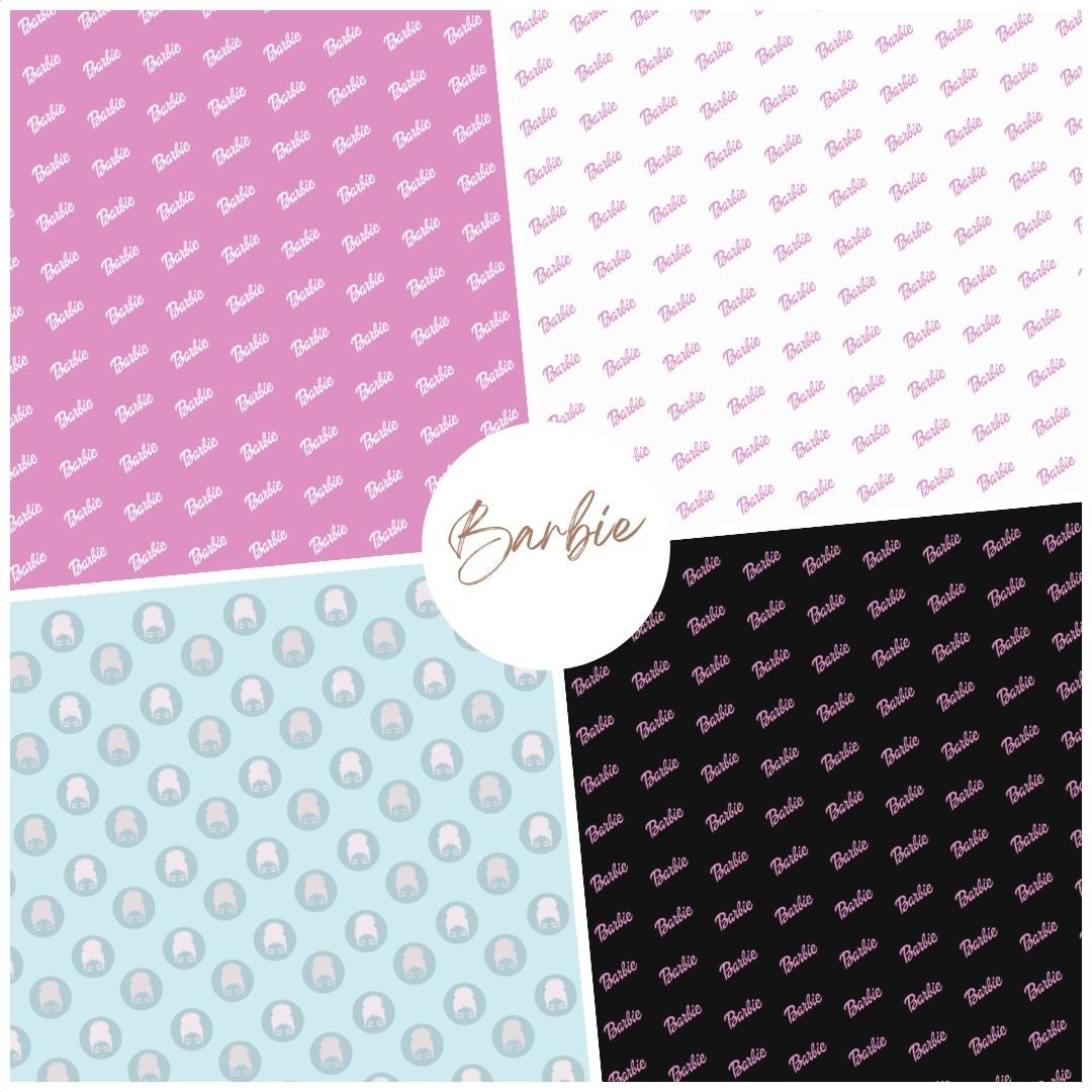 Barbi Digital Paper Movie Pattern Bundle Malibu Doll | Pink Girl ...