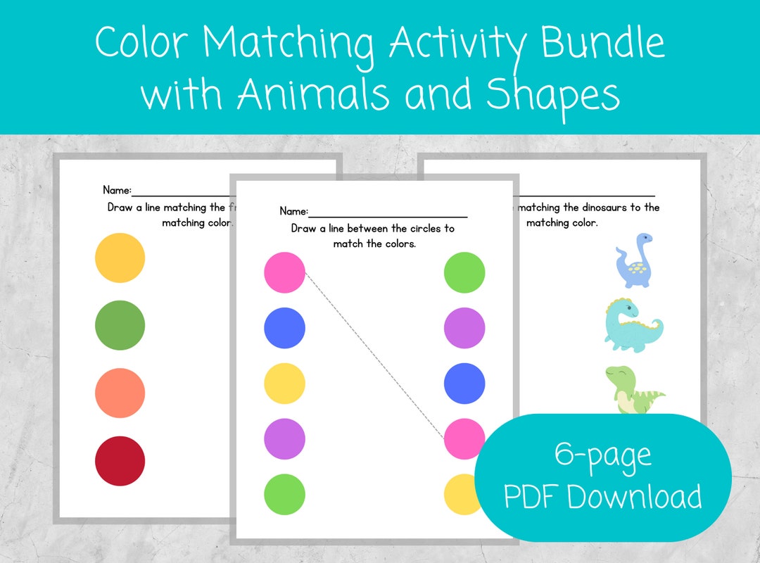 Color Matching Activity Learning Colors Worksheets - Etsy