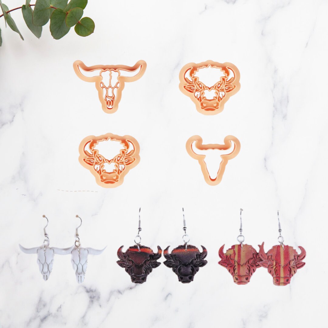 Bull Head Clay Cutters Bison Polymer Clay Cutters Cow Head Clay Cutter ...