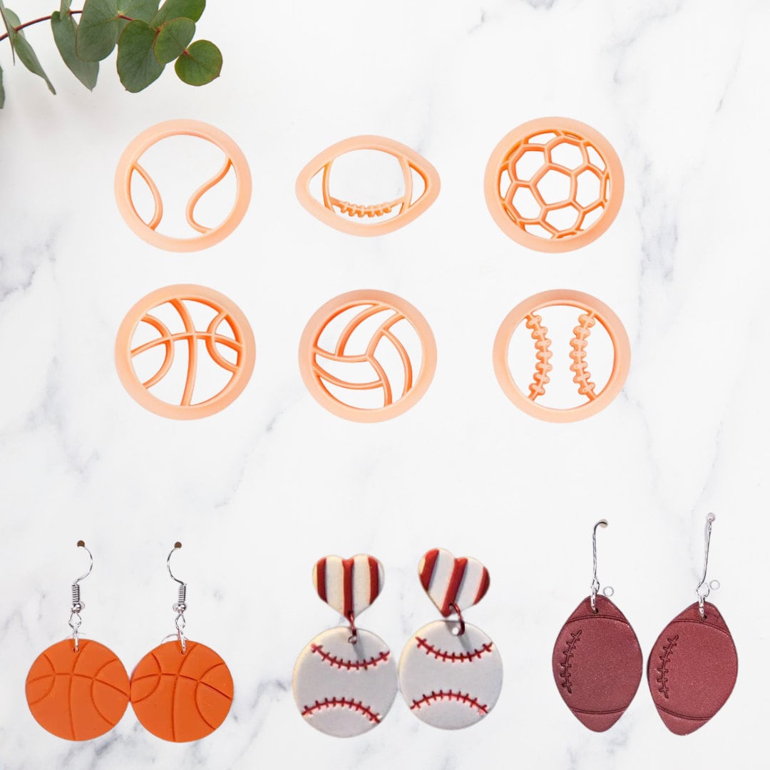 Sports Ball Polymer Clay Cutters Set Basketball Clay Cutter Volleyball ...