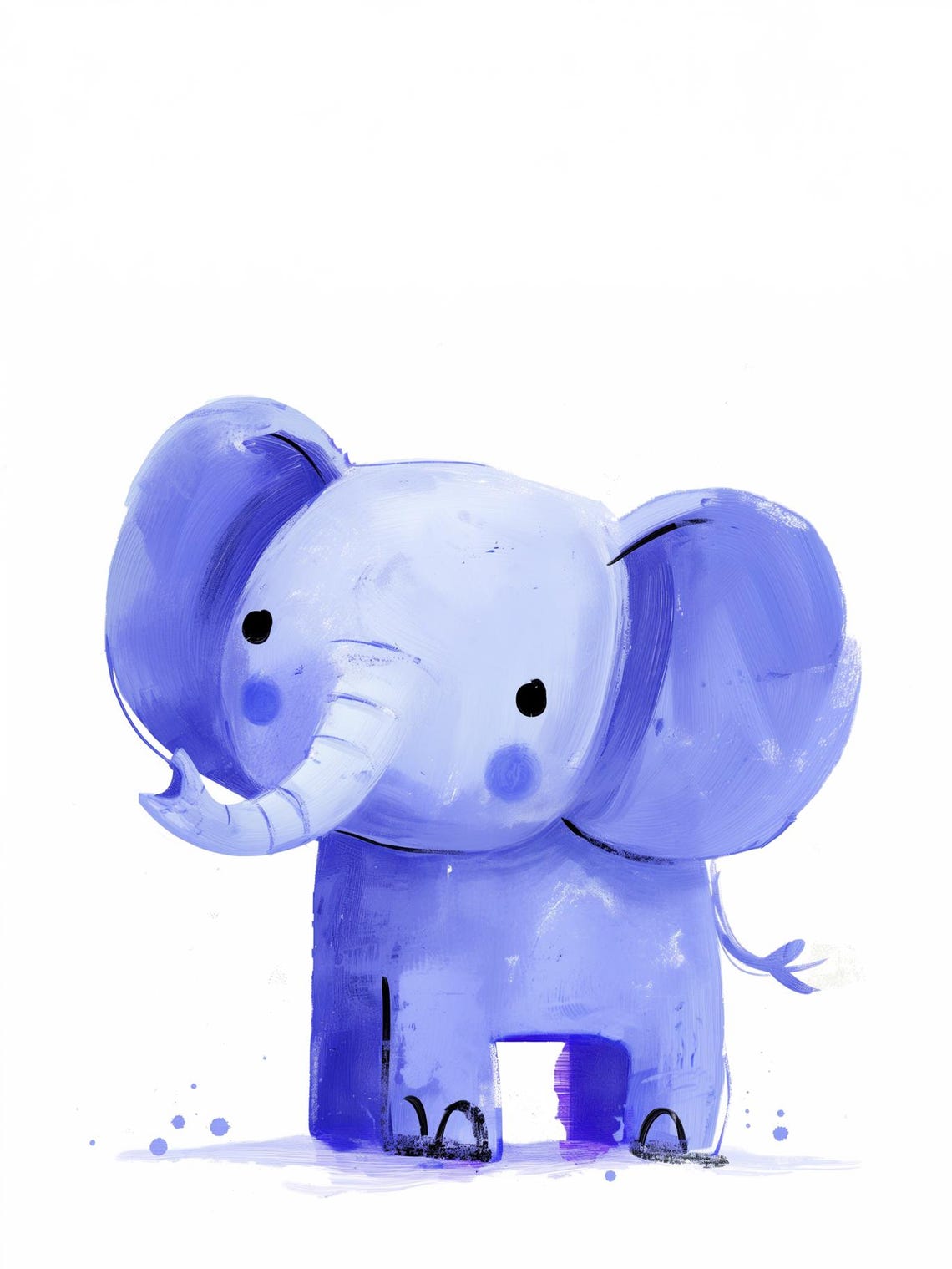 Whimsical Blue Elephant Wall Art – Playful and Modern Animal ...