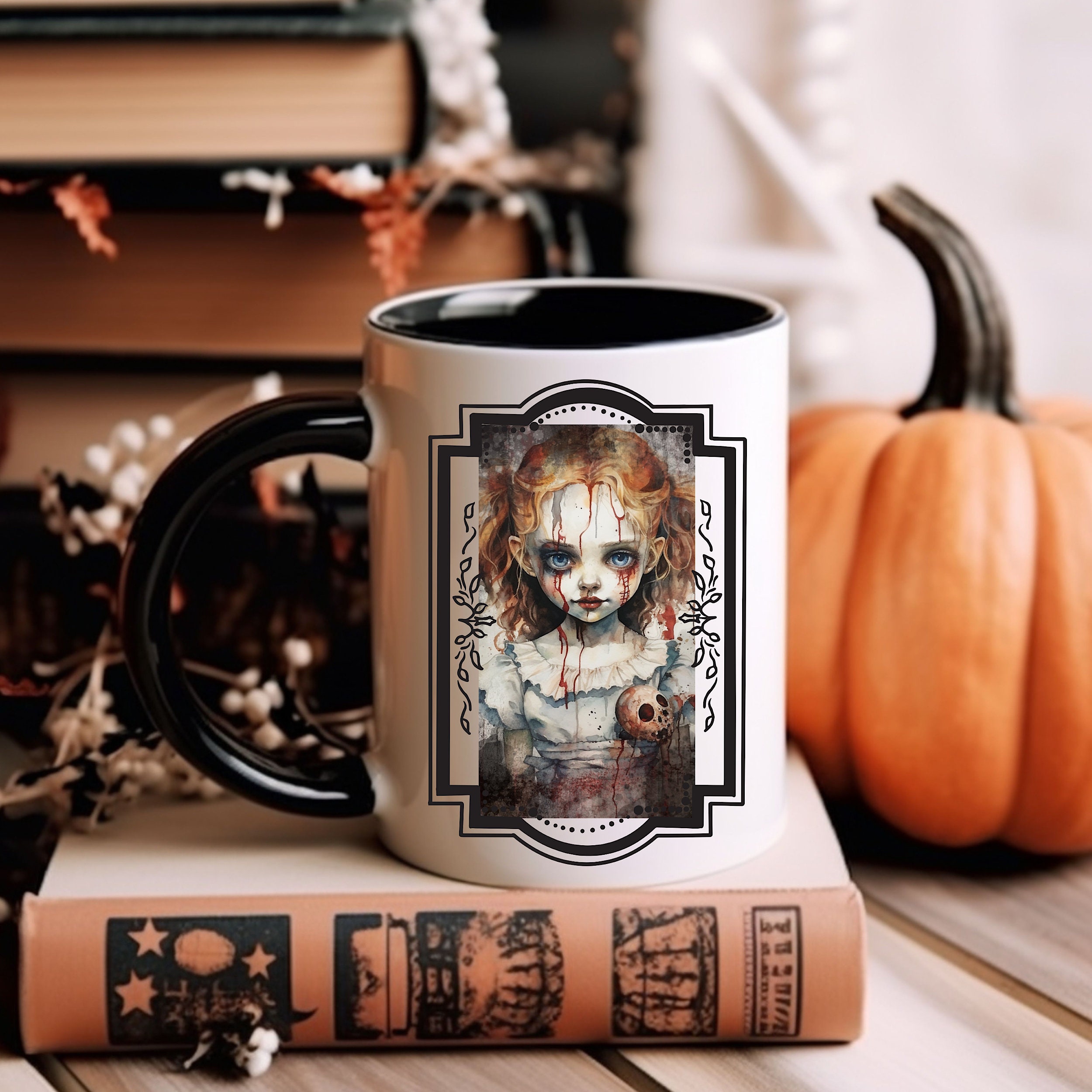 Creepy Doll Mug, Evil Doll Coffee Cup, Helloween Mug, Killer Dolls - Etsy