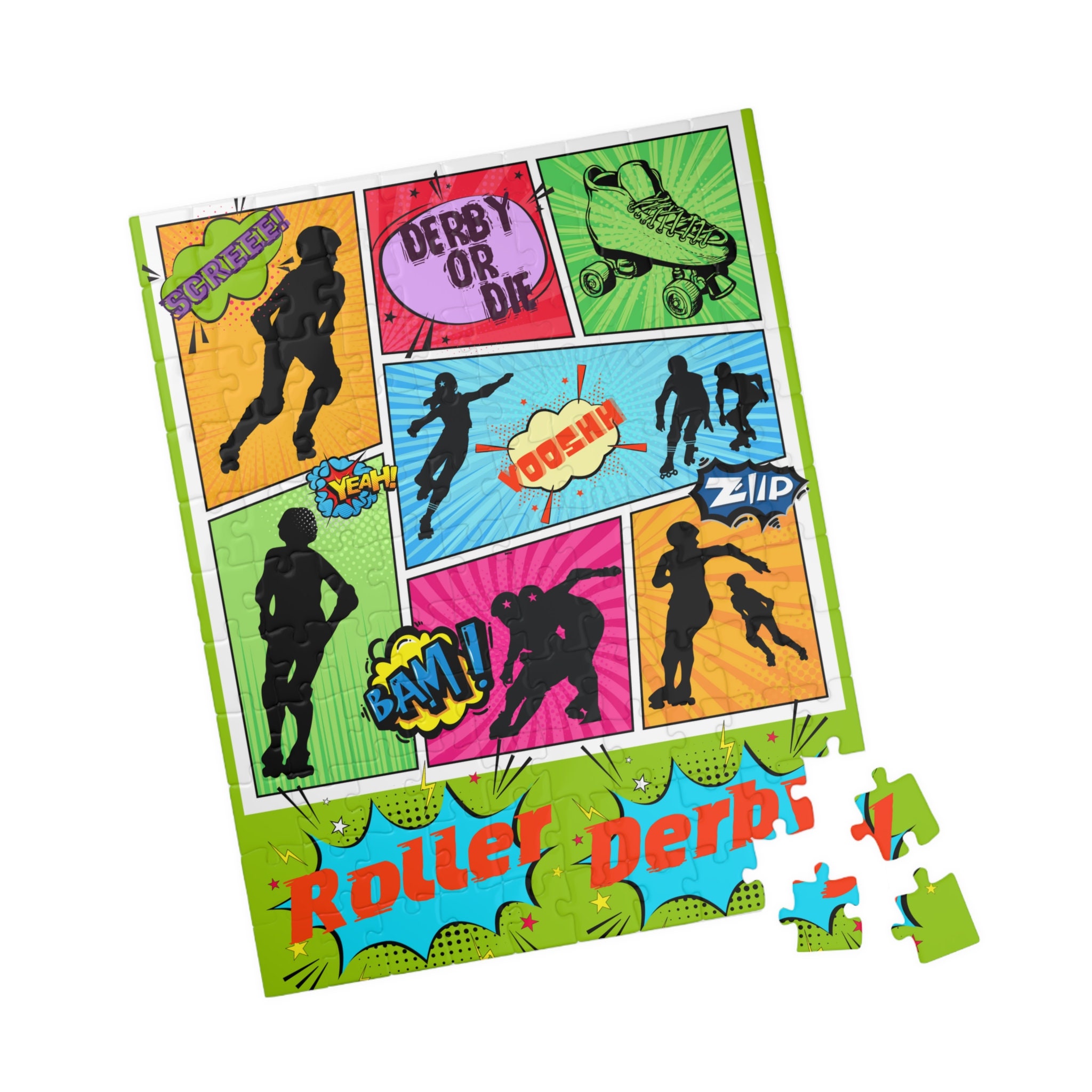 Retro Roller Derby Puzzle, Comic Book Jigsaw, Gift for Skater, Derby or ...