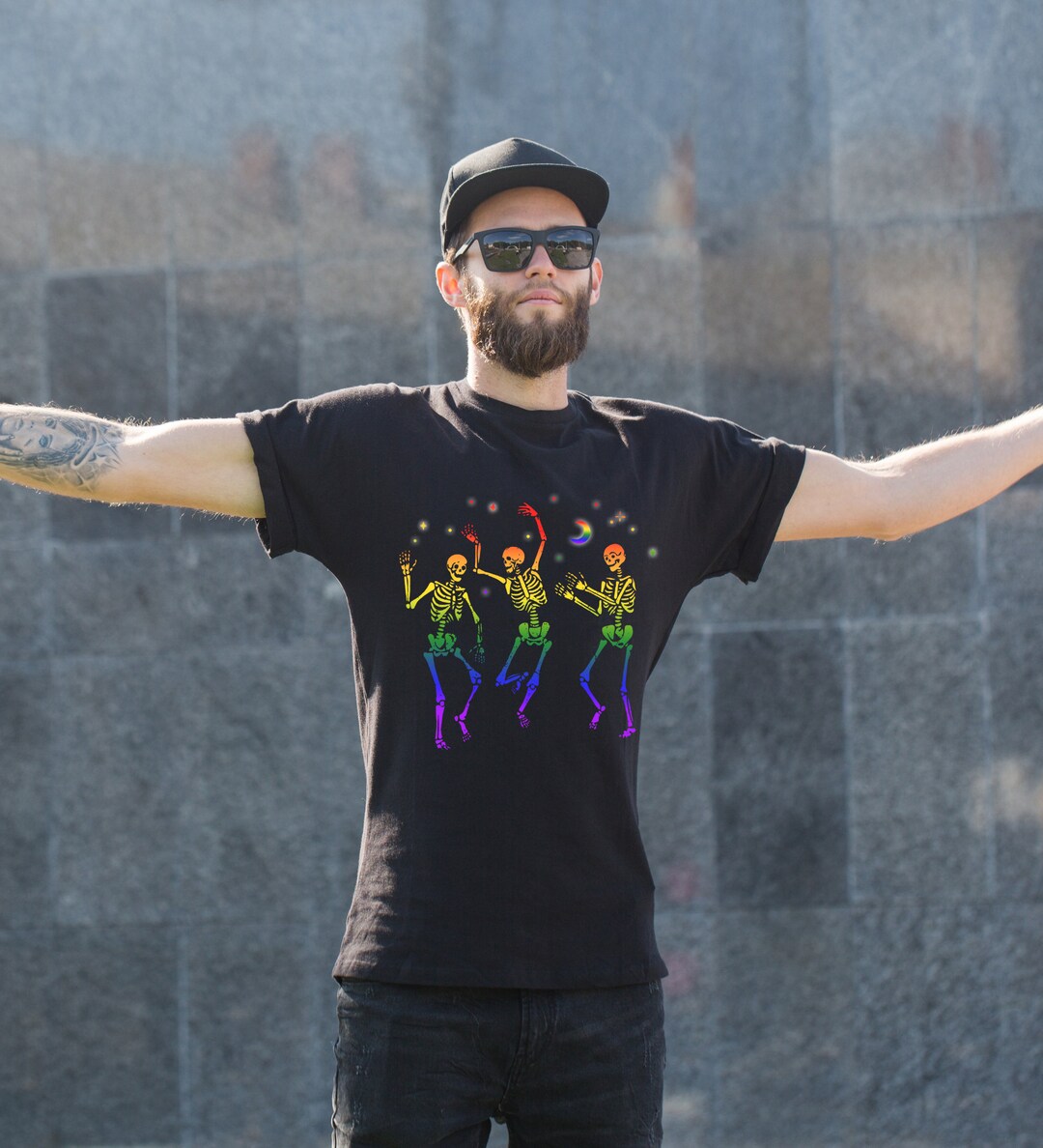 Dancing Skeletons Rainbow Skeletons Celebrate Pride LGBTQ - Etsy