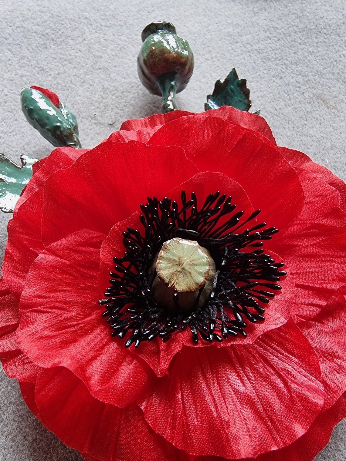 Fabulous Flower Brooch passionate Poppy. Present for Her. Unisex Gift ...