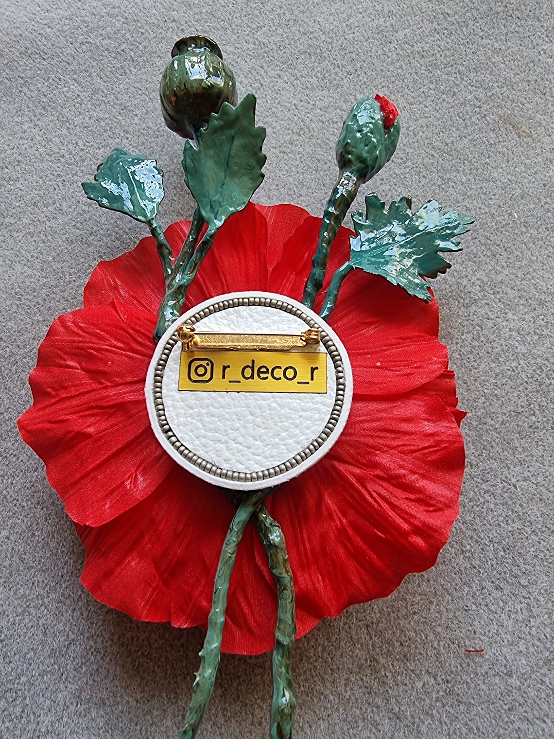 Fabulous Flower Brooch passionate Poppy. Present for Her. Unisex Gift ...