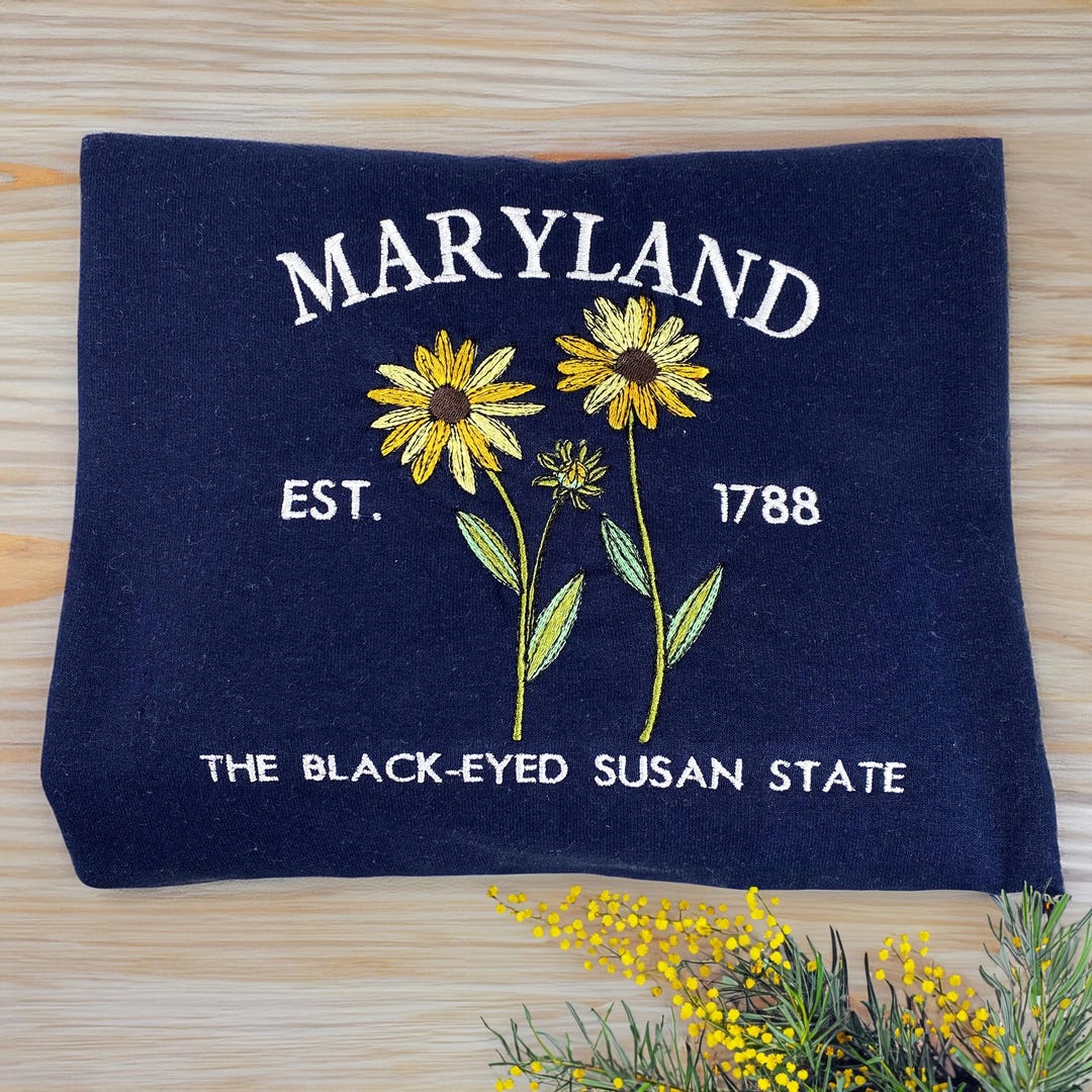 Maryland Sweatshirt, Sweatshirt Maryland Flower, Custom Maryland ...