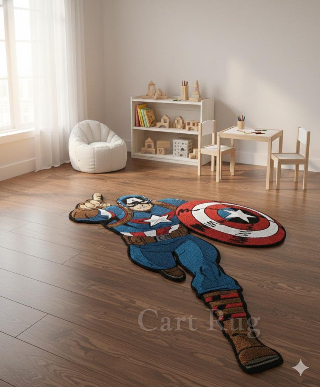 Captain America Rug,captain America, Boys Room Rugs, Home Decor Rug ...