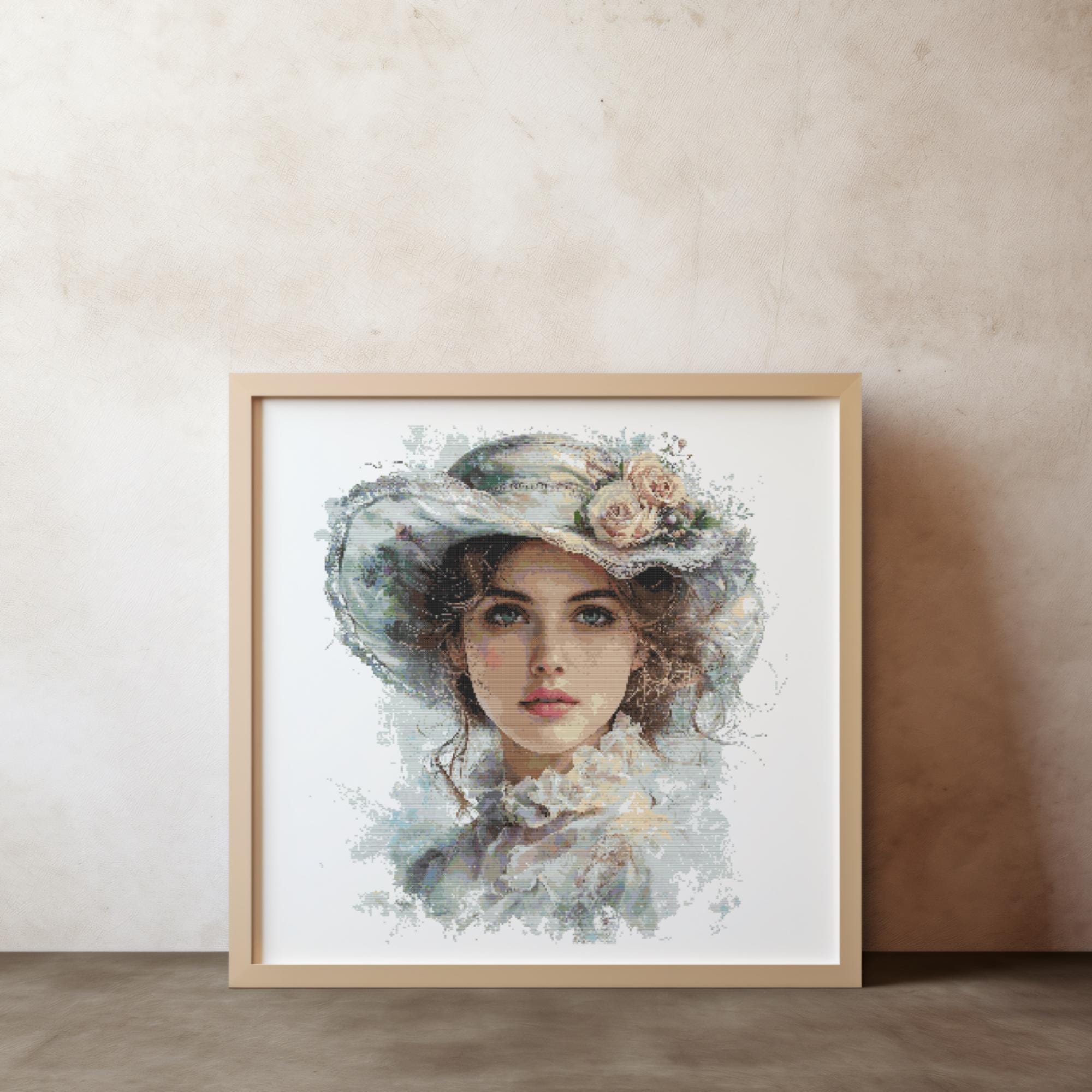 Victorian Lady Cross Stitch Pattern Elegant Woman PDF Portrait ...