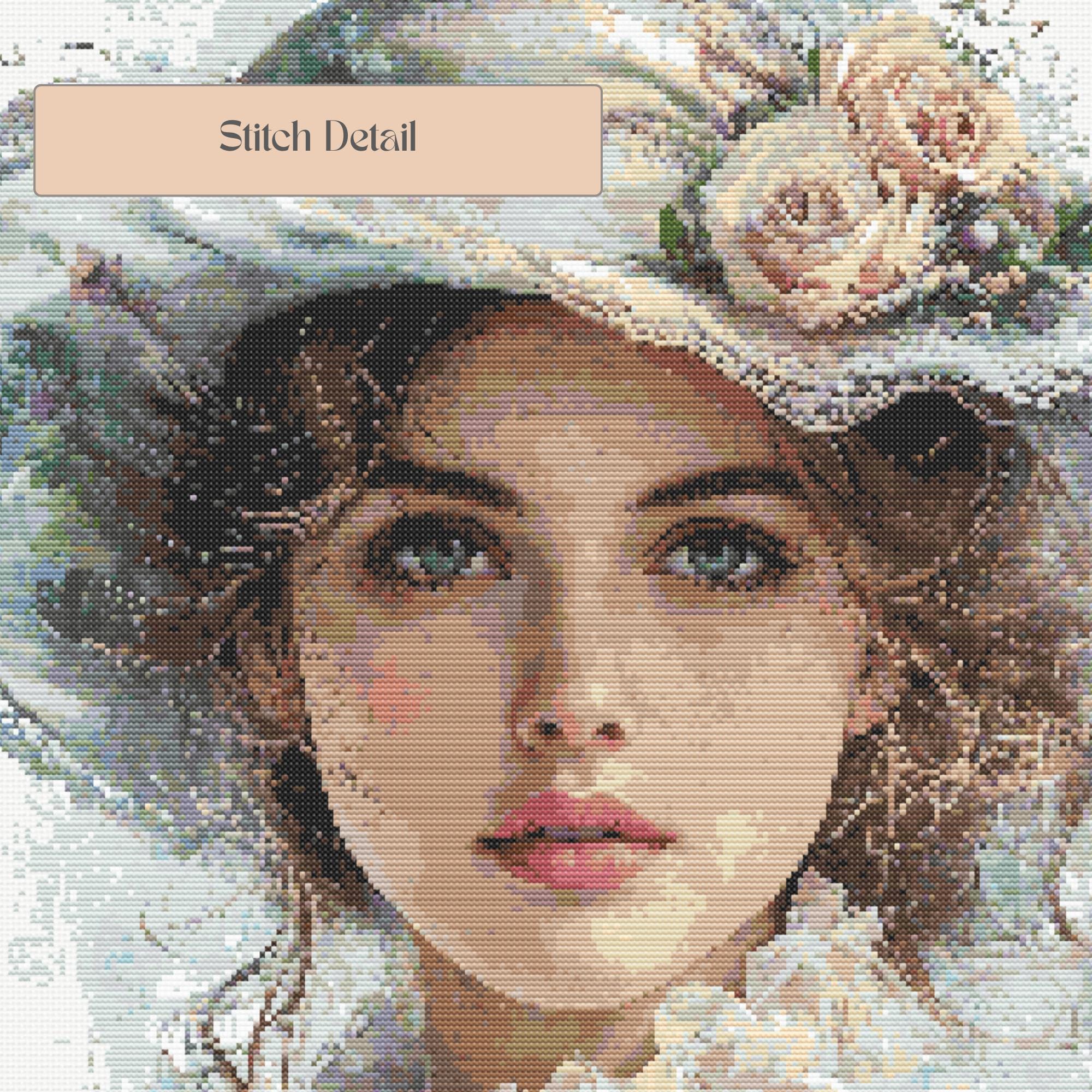 Victorian Lady Cross Stitch Pattern Elegant Woman PDF Portrait ...