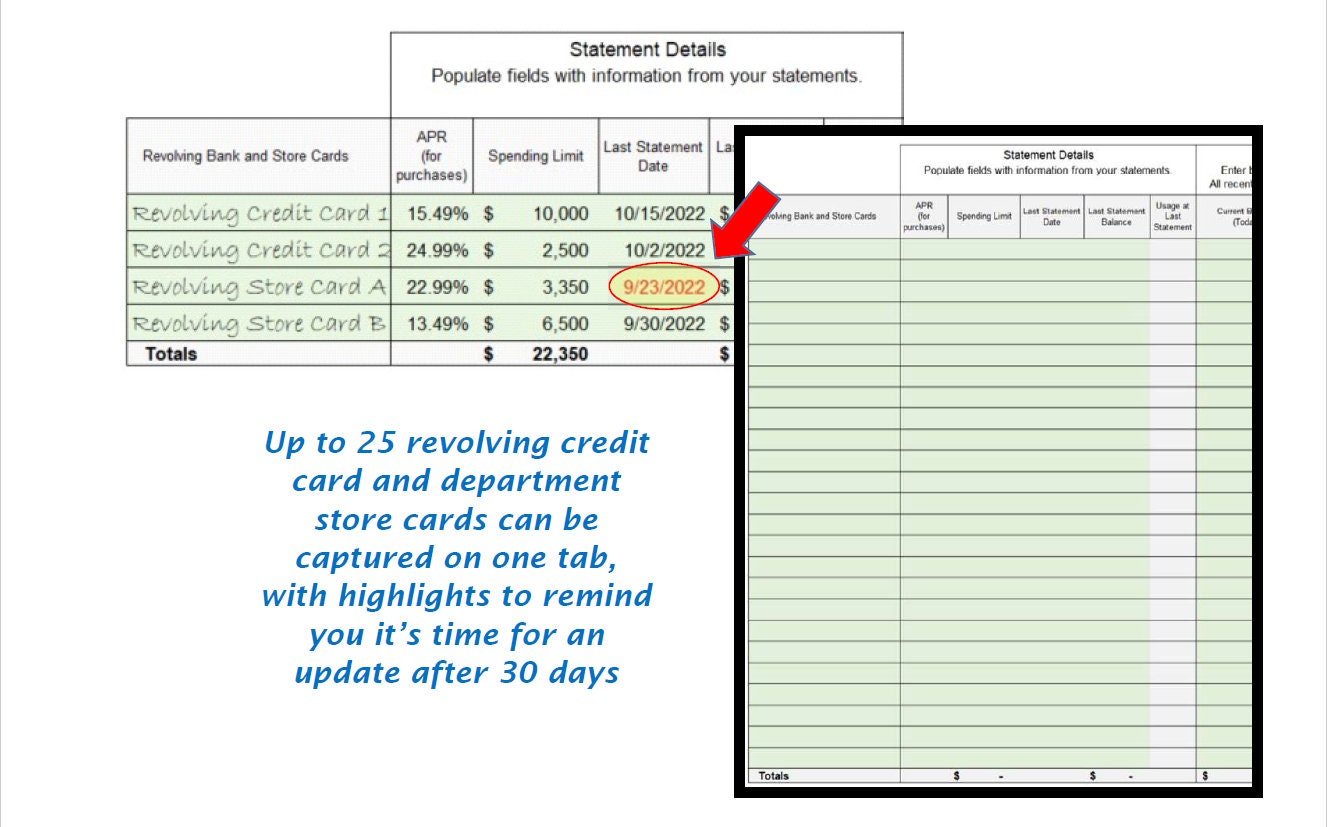 Easy Credit Card Usage, Payment, Interest Calculator Tracker ...