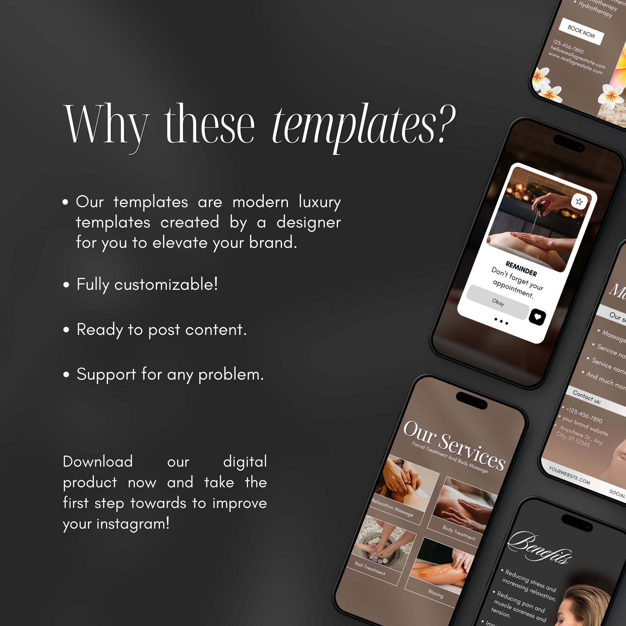 Massage Therapy Instagram Template | Massage Instagram Posts | Spa ...