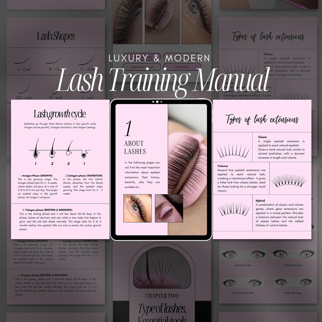 Lash Extensions Training Manual | Lash Trainer Pink Training Manual ...