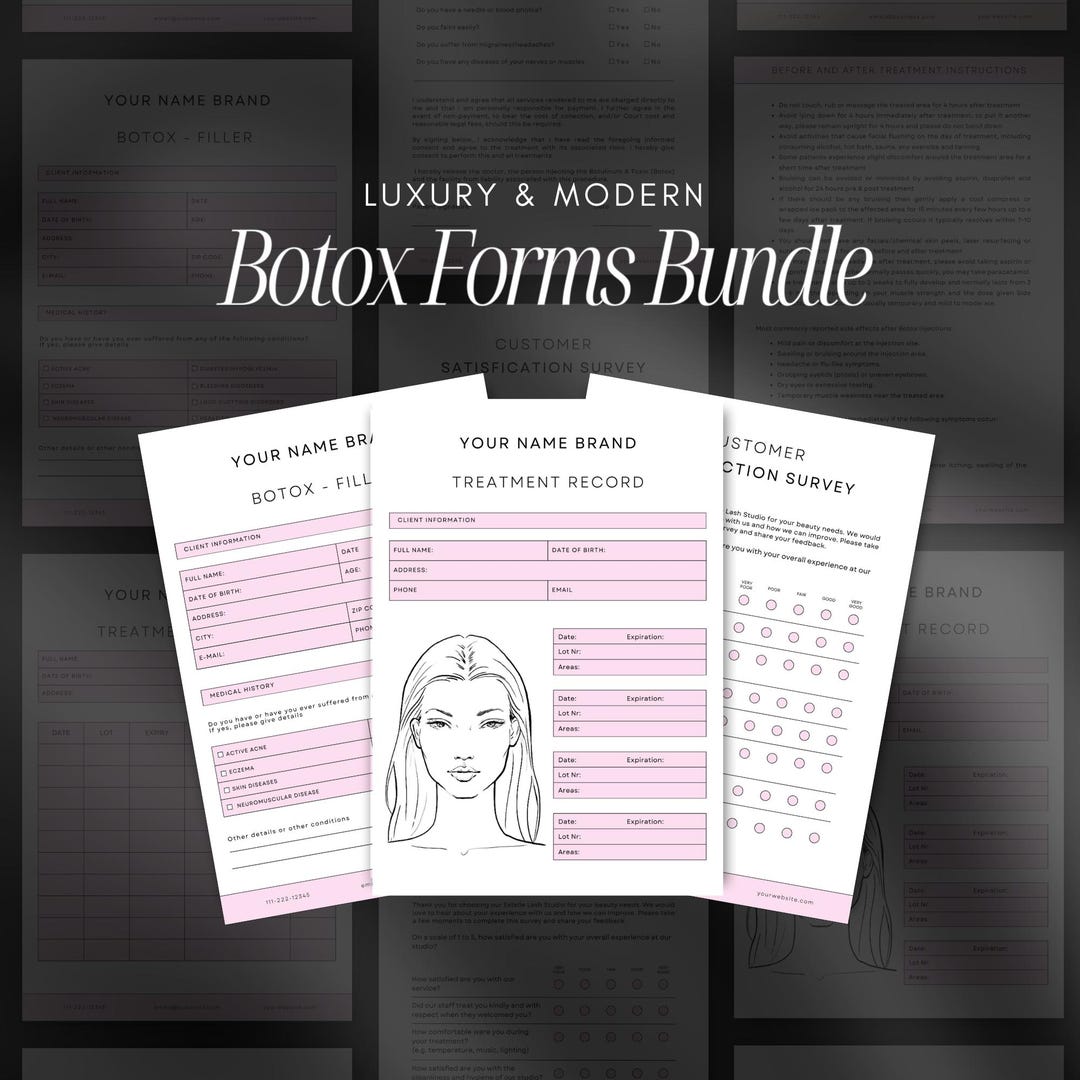Botox Forms Bundle | Nurse Injector Treatment Record | Consultation ...