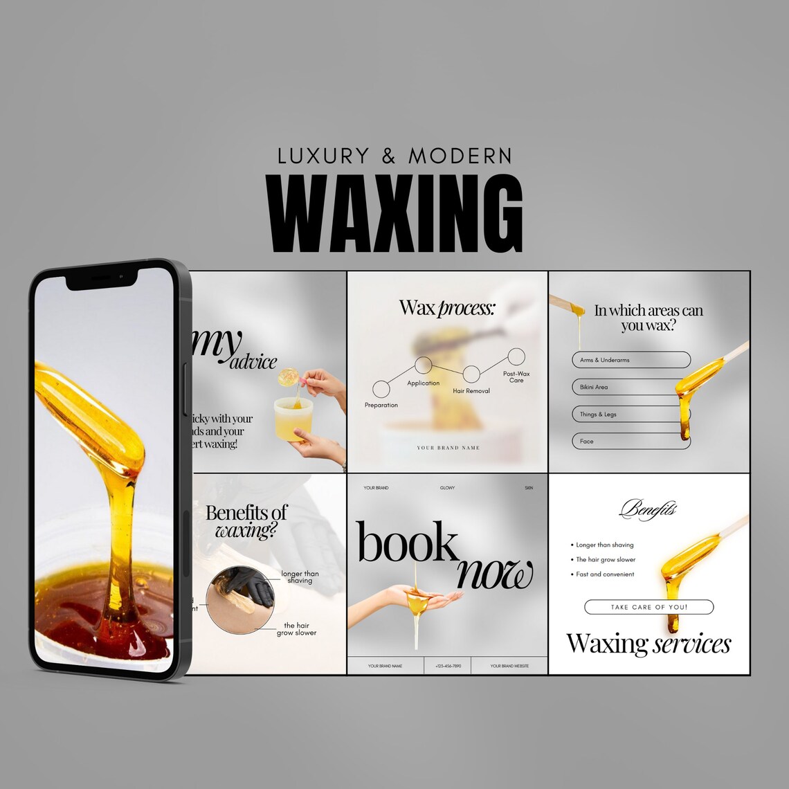 100 Waxing White Instagram Templates Hair Removal Insta Templates ...