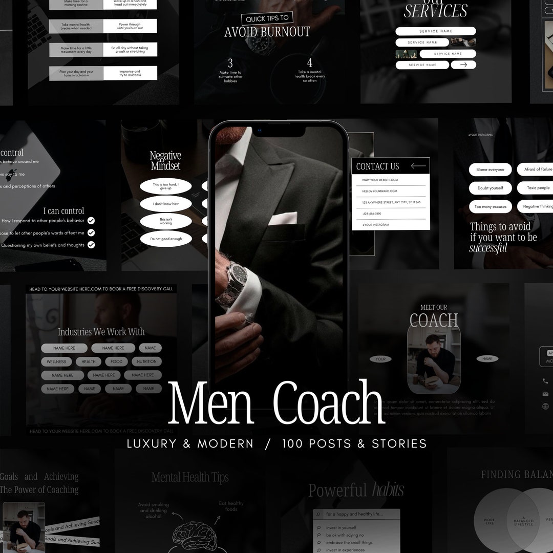 Men Coach Instagram Templates | Life Coach Men Instagram Post ...