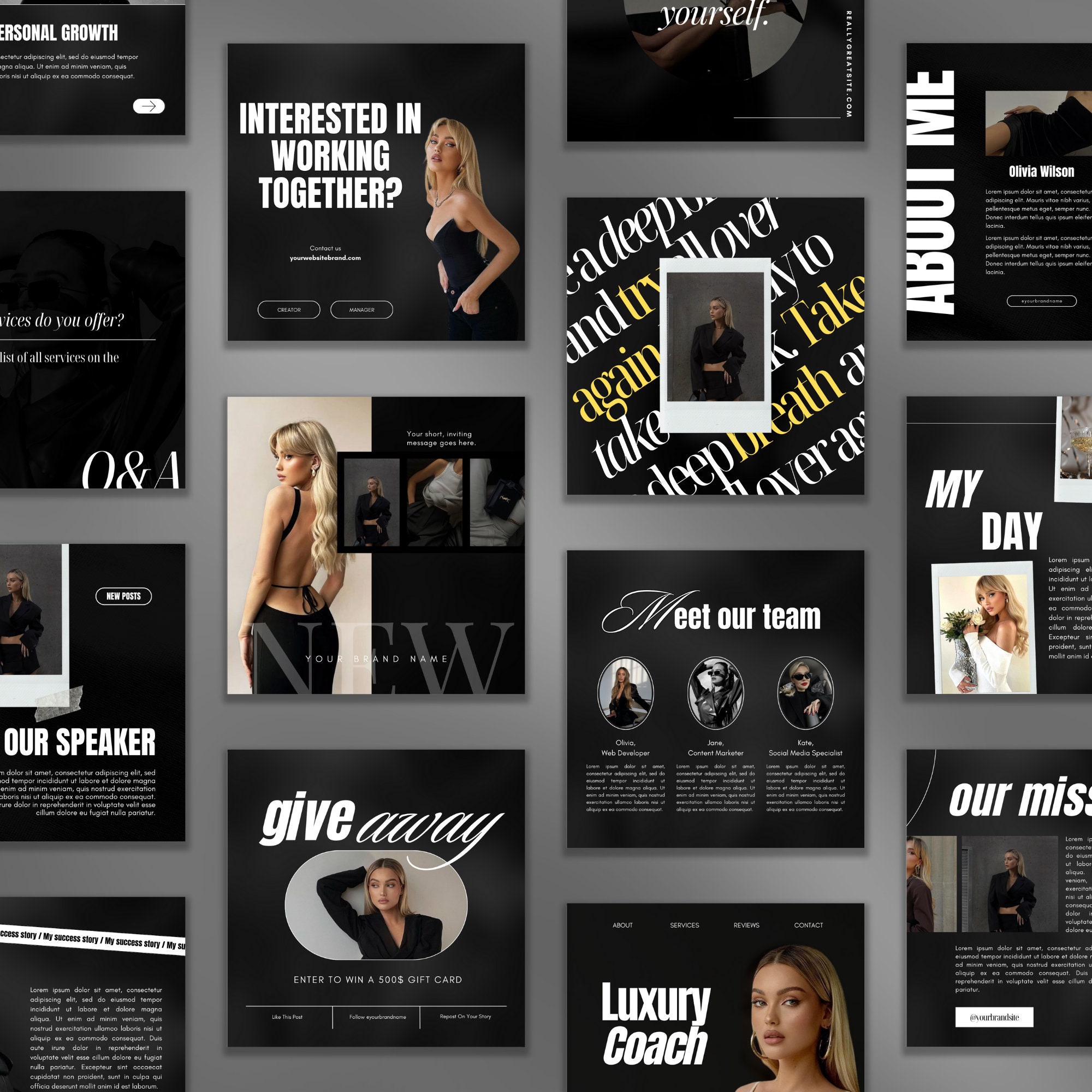 100 Luxury Coach Instagram Templates Black Luxury Templates Bold Modern ...