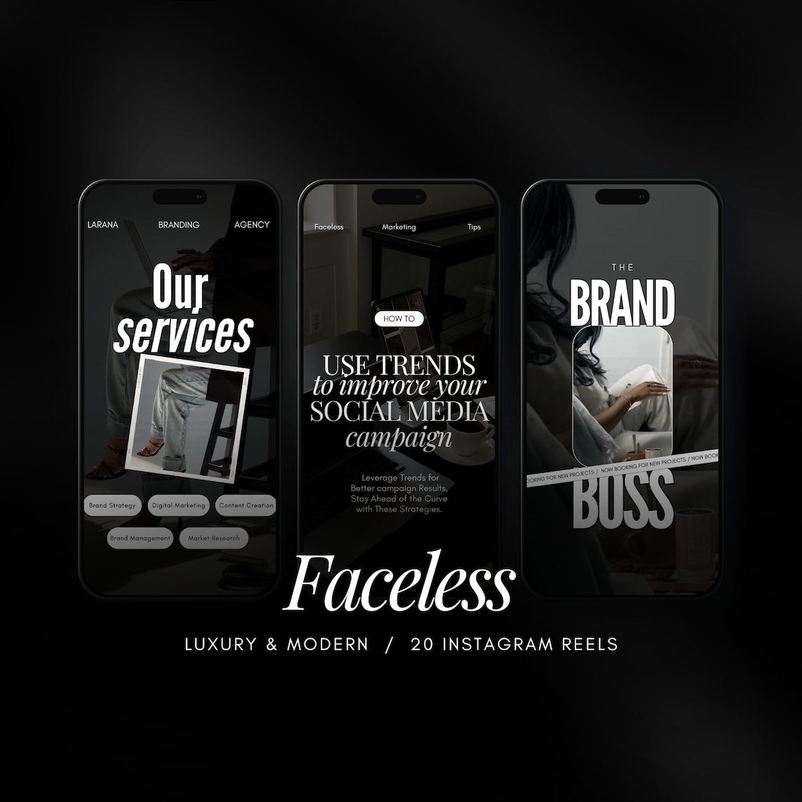 Faceless Black Instagram Reels Templates | Marketing Minimalist ...