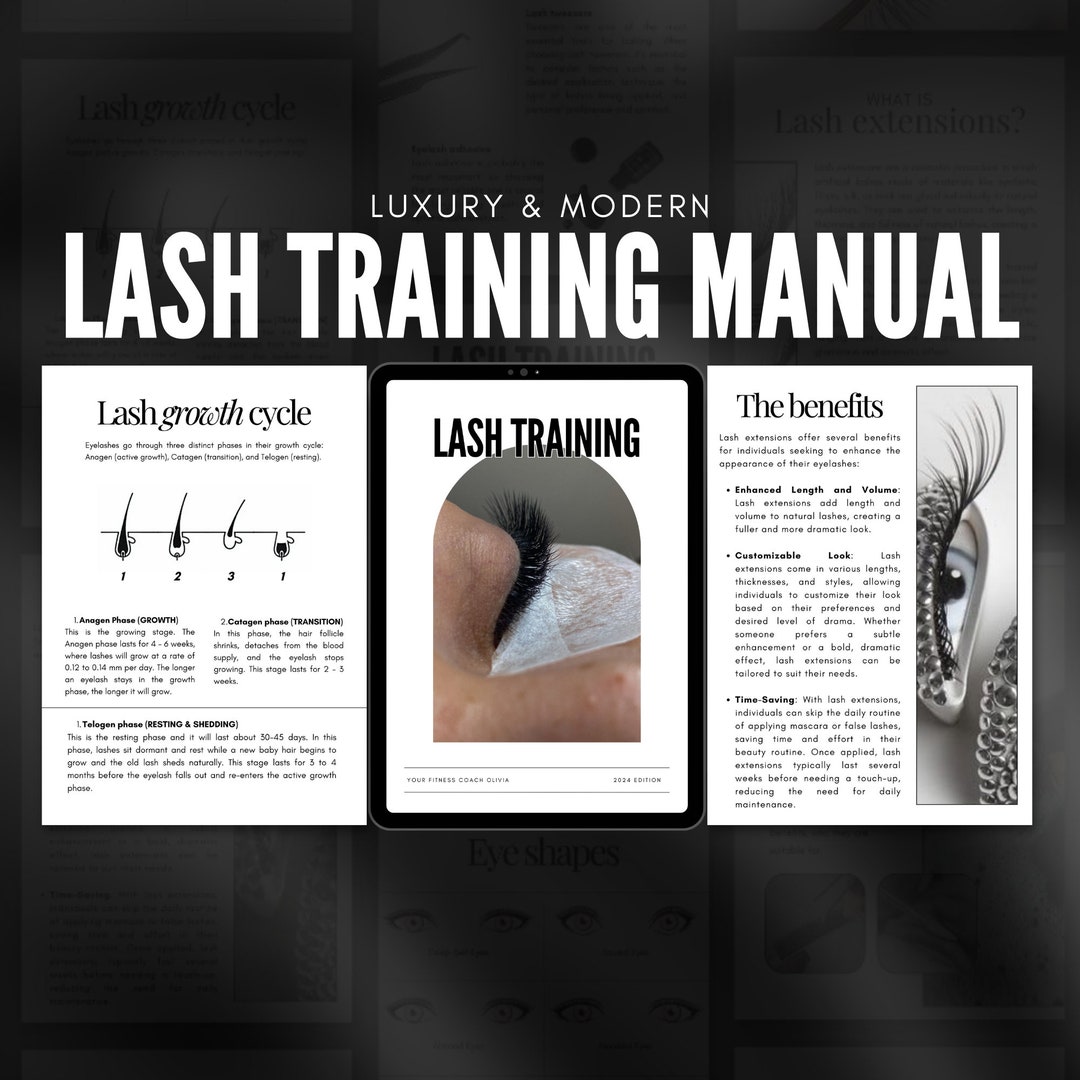 Lash Extensions Training Manual | Lash Trainer Ebook | Eyelash Training ...