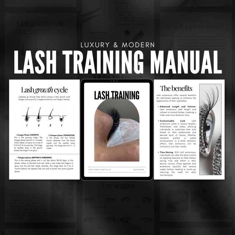 Lash Extensions Training Manual | Lash Trainer Ebook | Eyelash Training Manual | Lash Technician ...