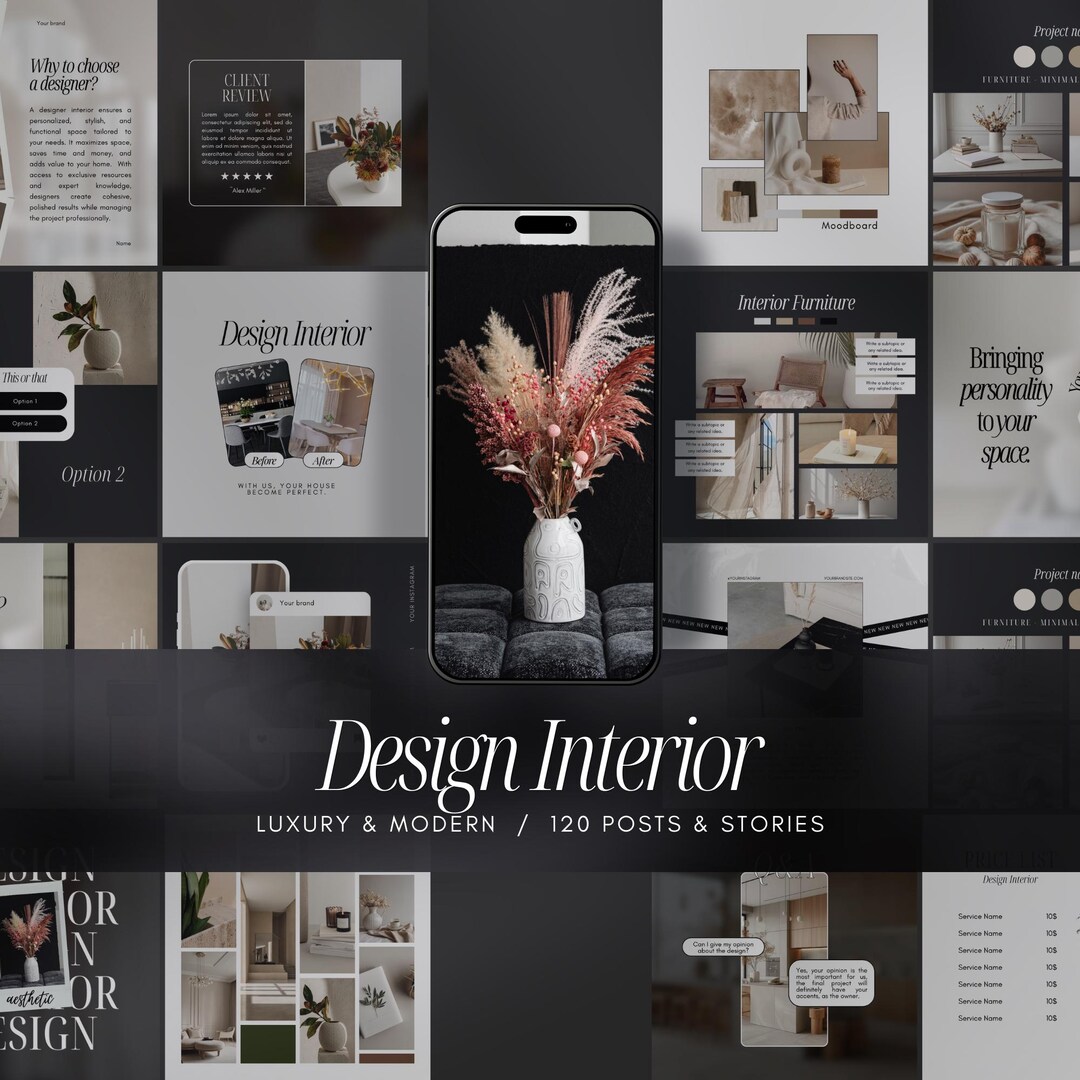 Interior Design Instagram Templates | Interior Design Post Template ...