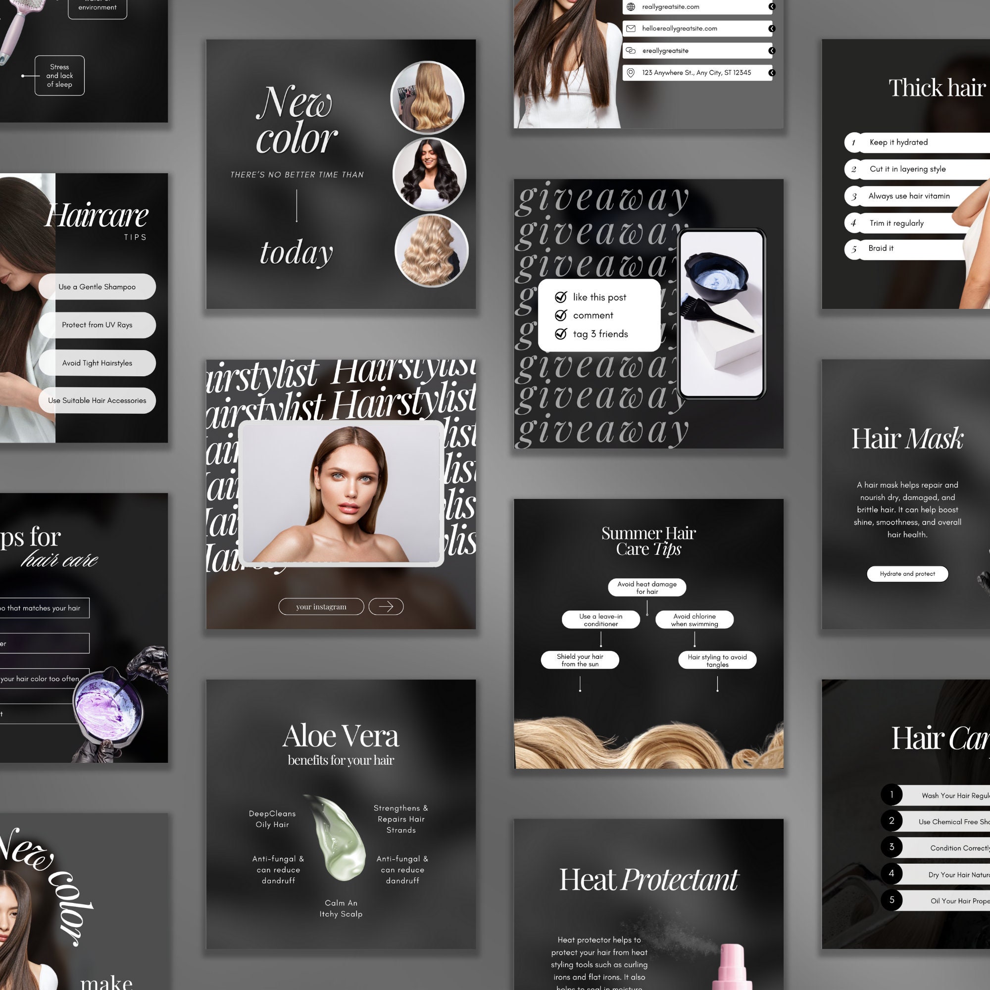 Hairstylist Instagram Templates Hair Instagram Post Hair Designer ...