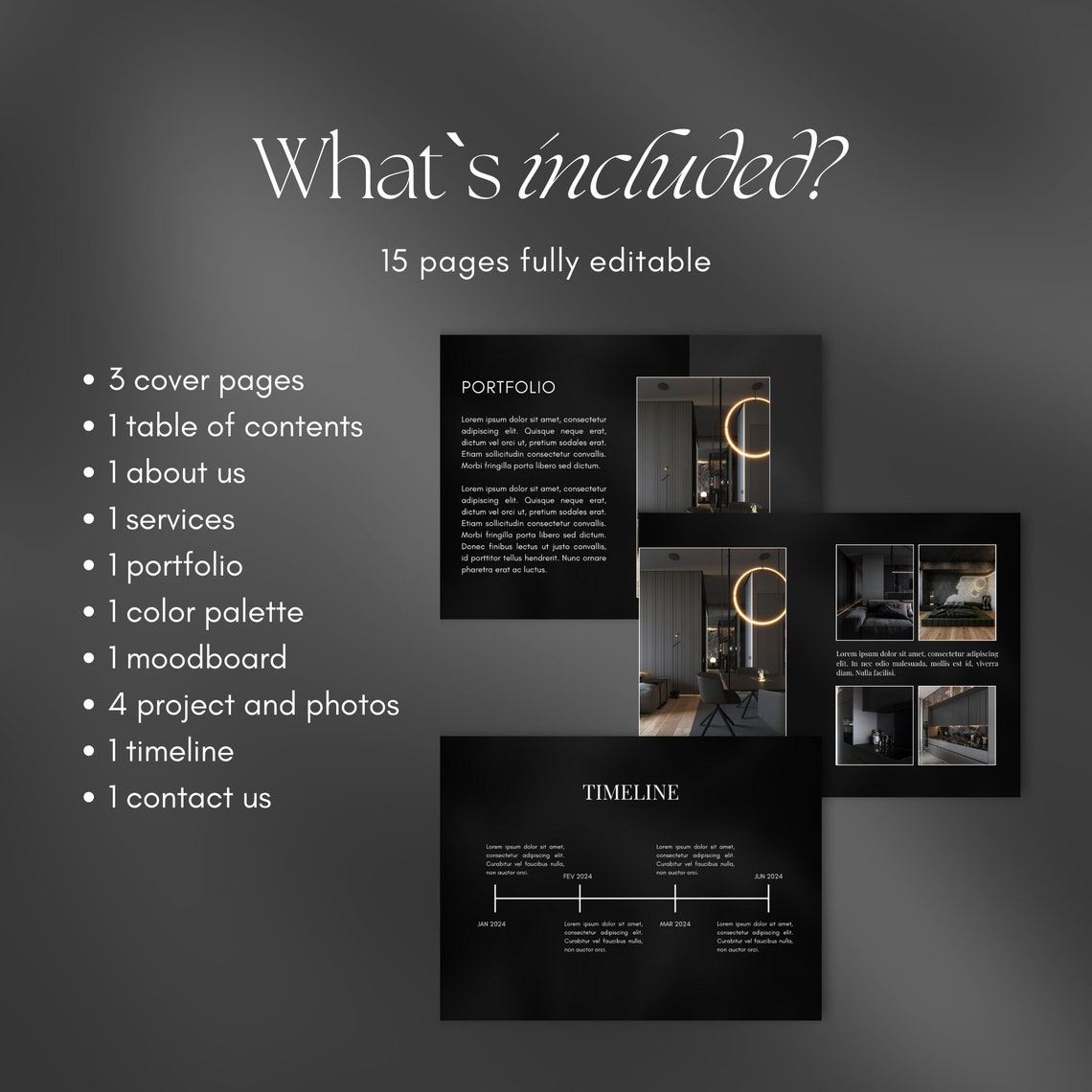 Interior Design Portfolio Template E-interior Design Presentation ...