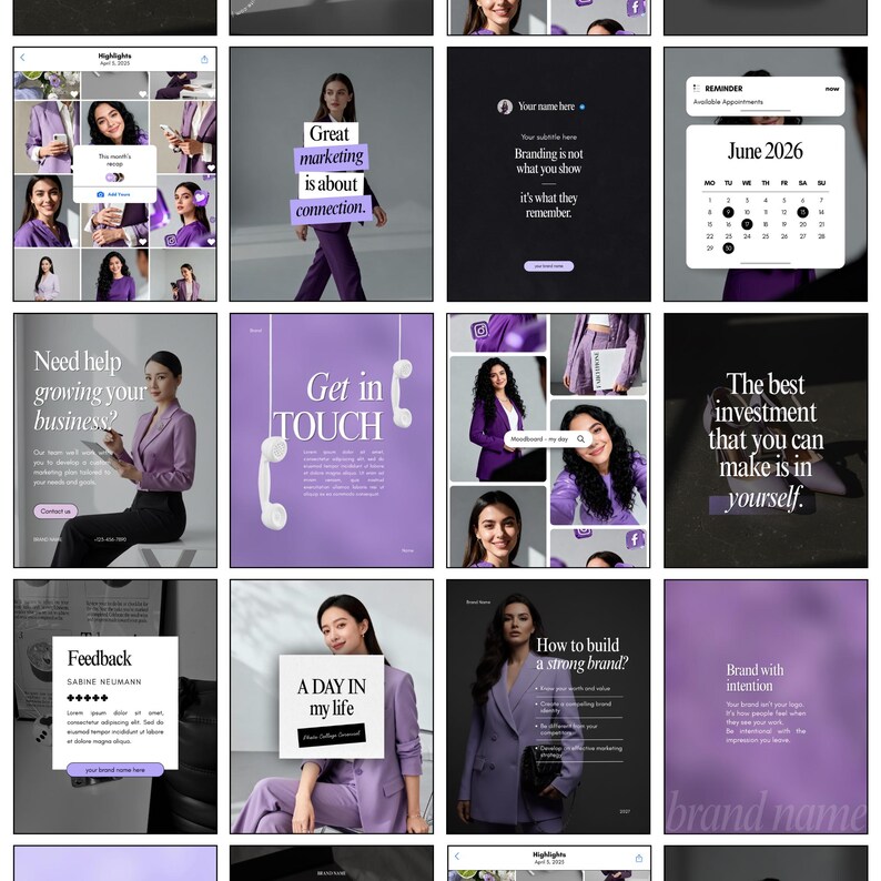 Social Media Manager Instagram Template | Purple Content Creator Post ...