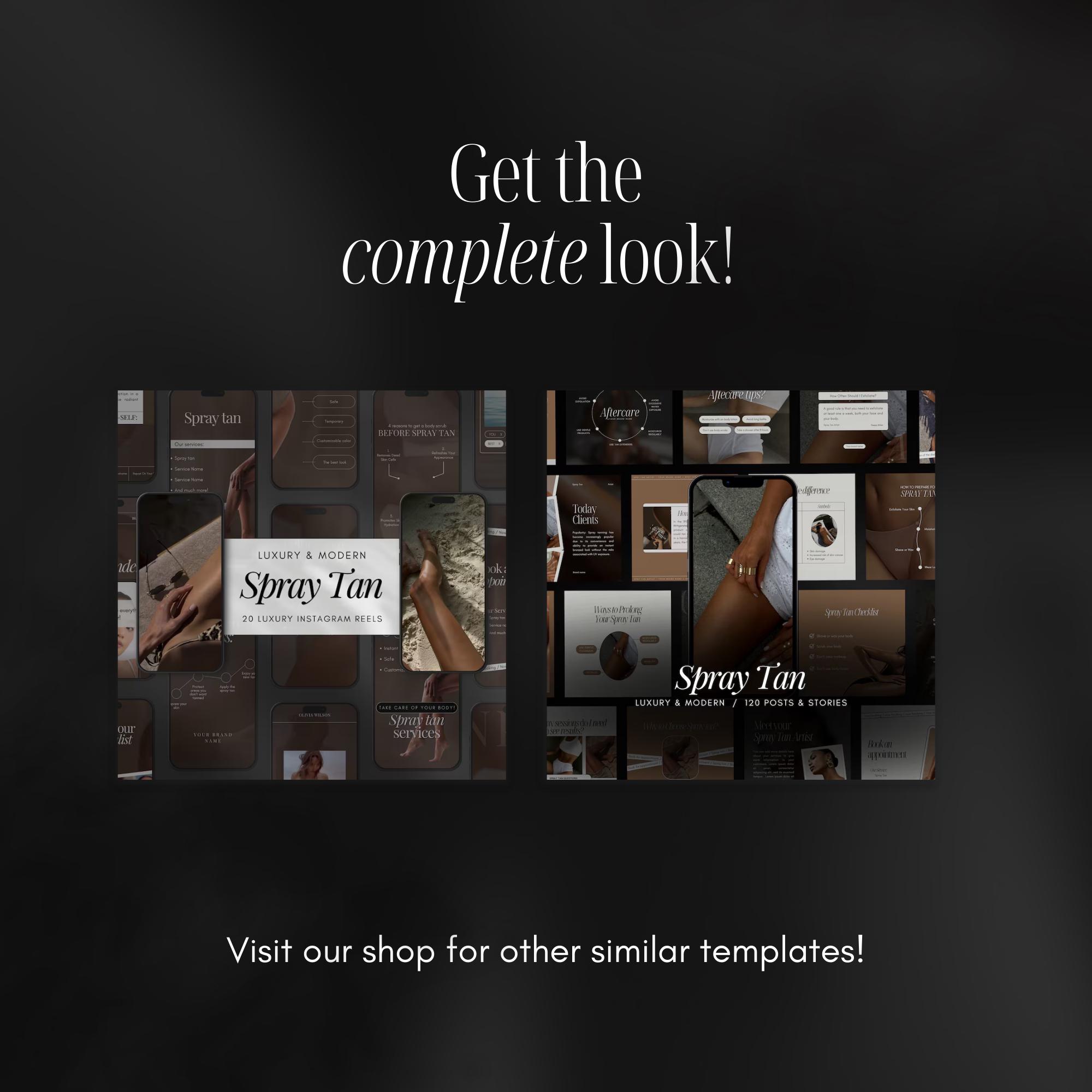Spray Tan Instagram Reels Templates | Spray Tan Artist Editable ...