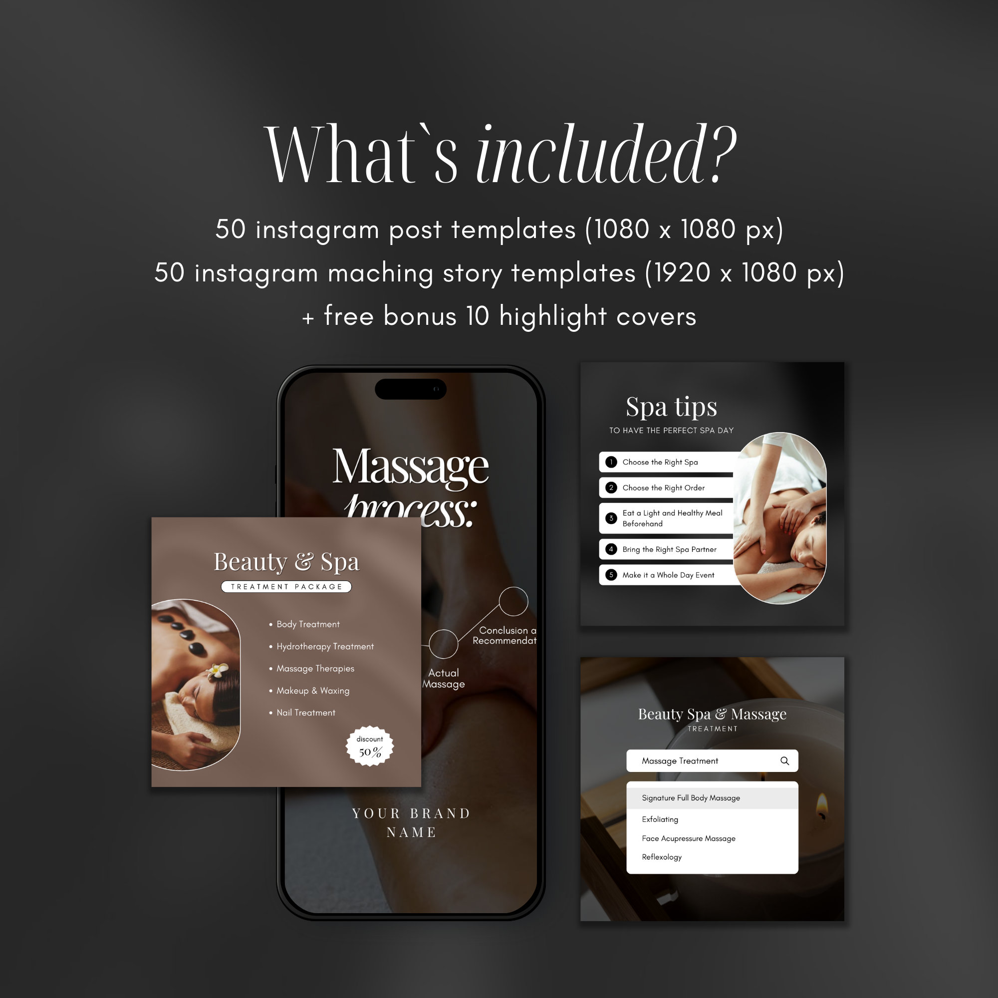 Massage Therapy Instagram Template | Massage Instagram Posts | Spa ...
