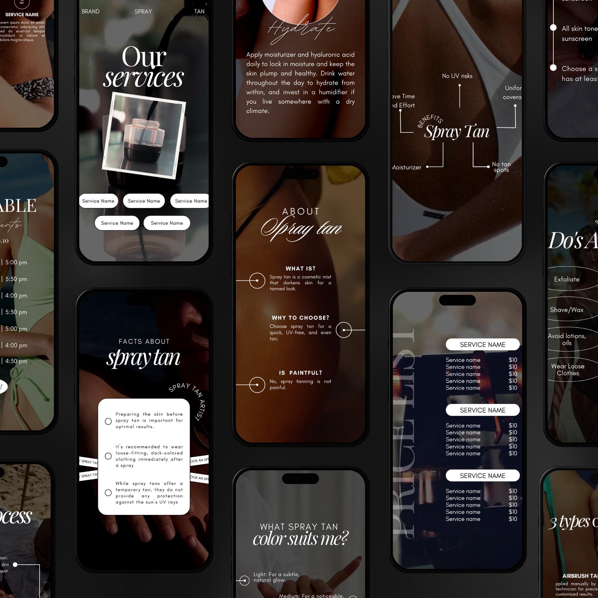 Spray Tan Instagram Reels Templates | Spray Tan Artist Editable ...