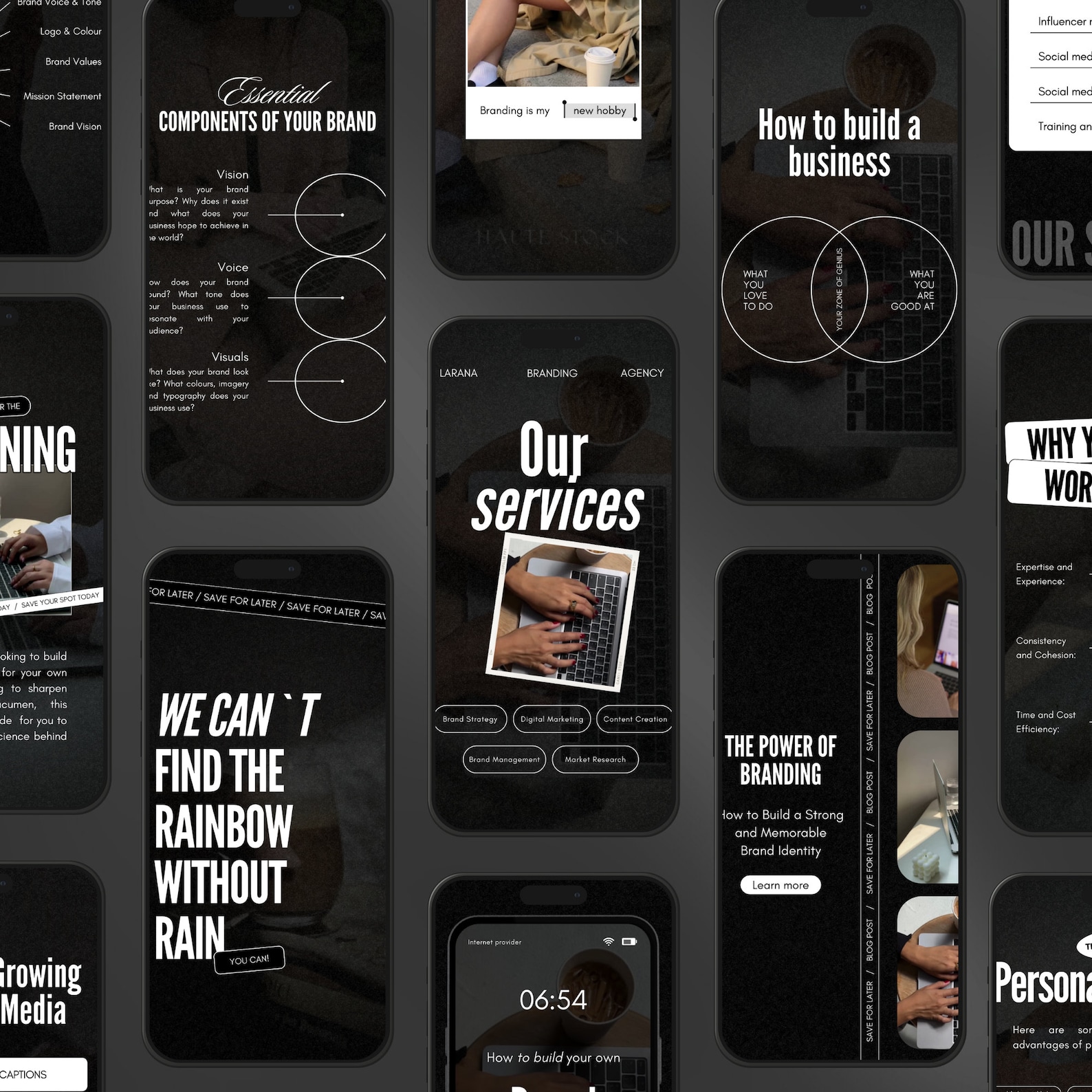 Faceless Black Instagram Reels Templates Marketing Minimalist Instagram ...