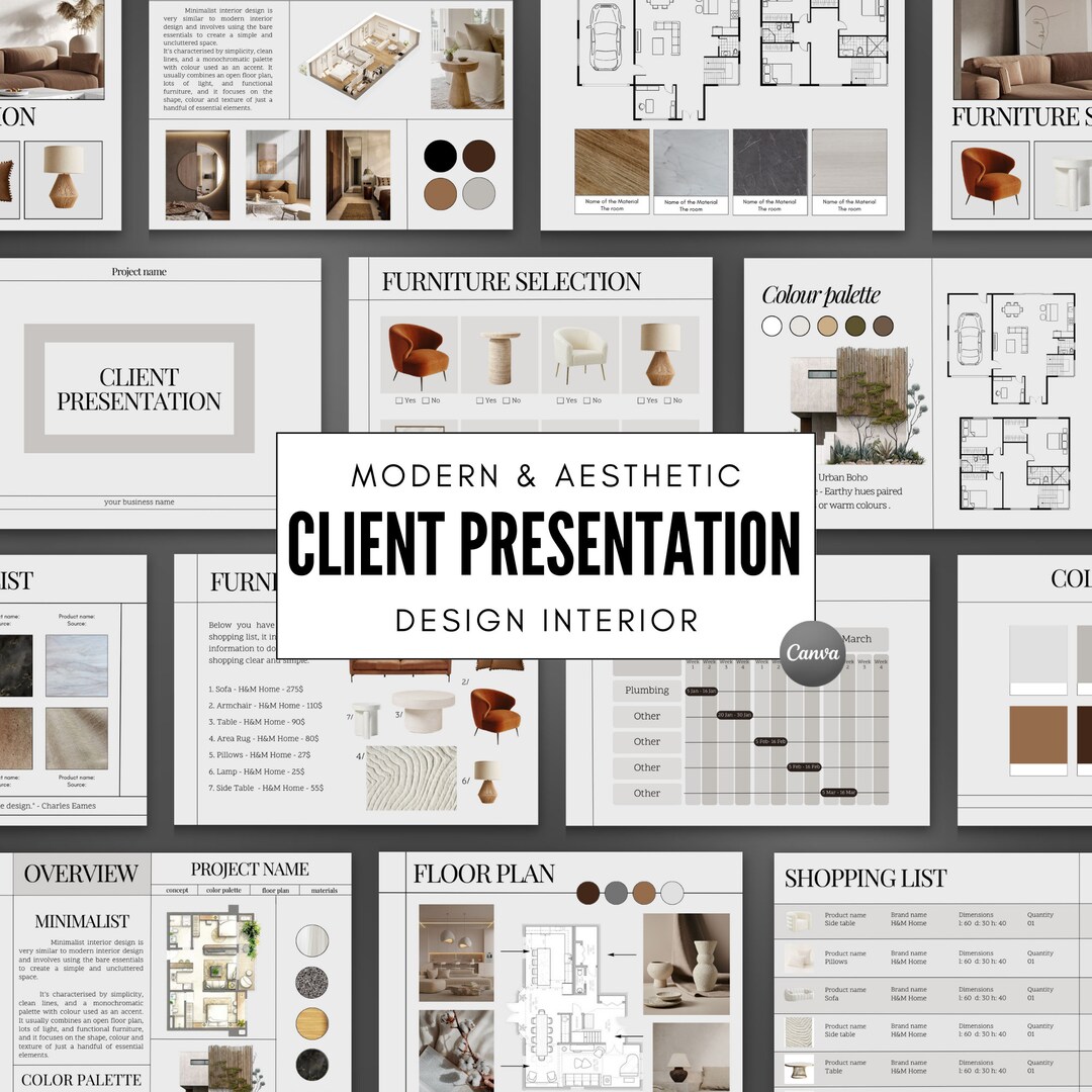 Modern Interior Design Client Presentation | Moodboard Interior Design ...