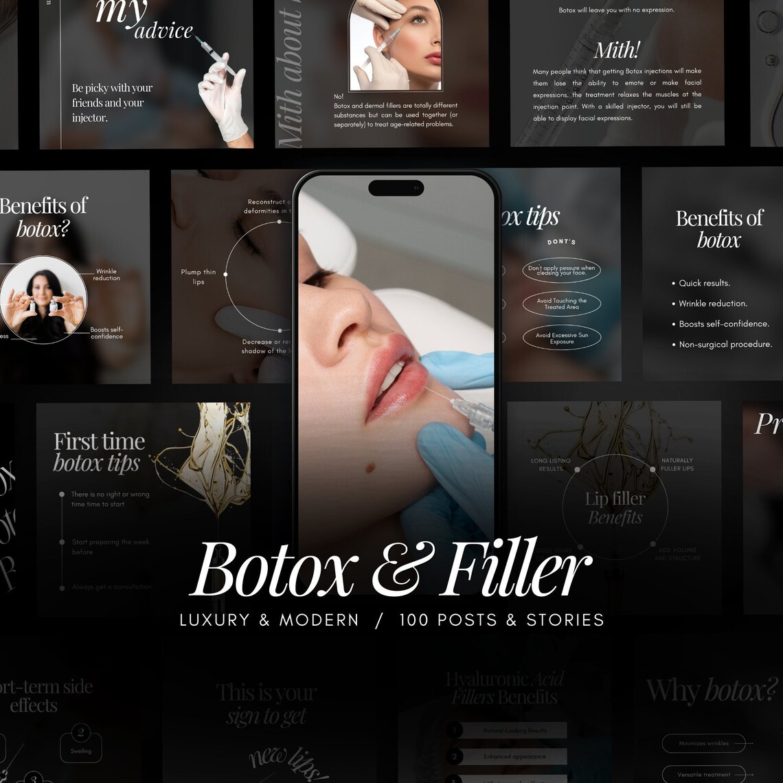 100 Botox & Filler Instagram Templates | Nurse Injector Instagram Posts ...