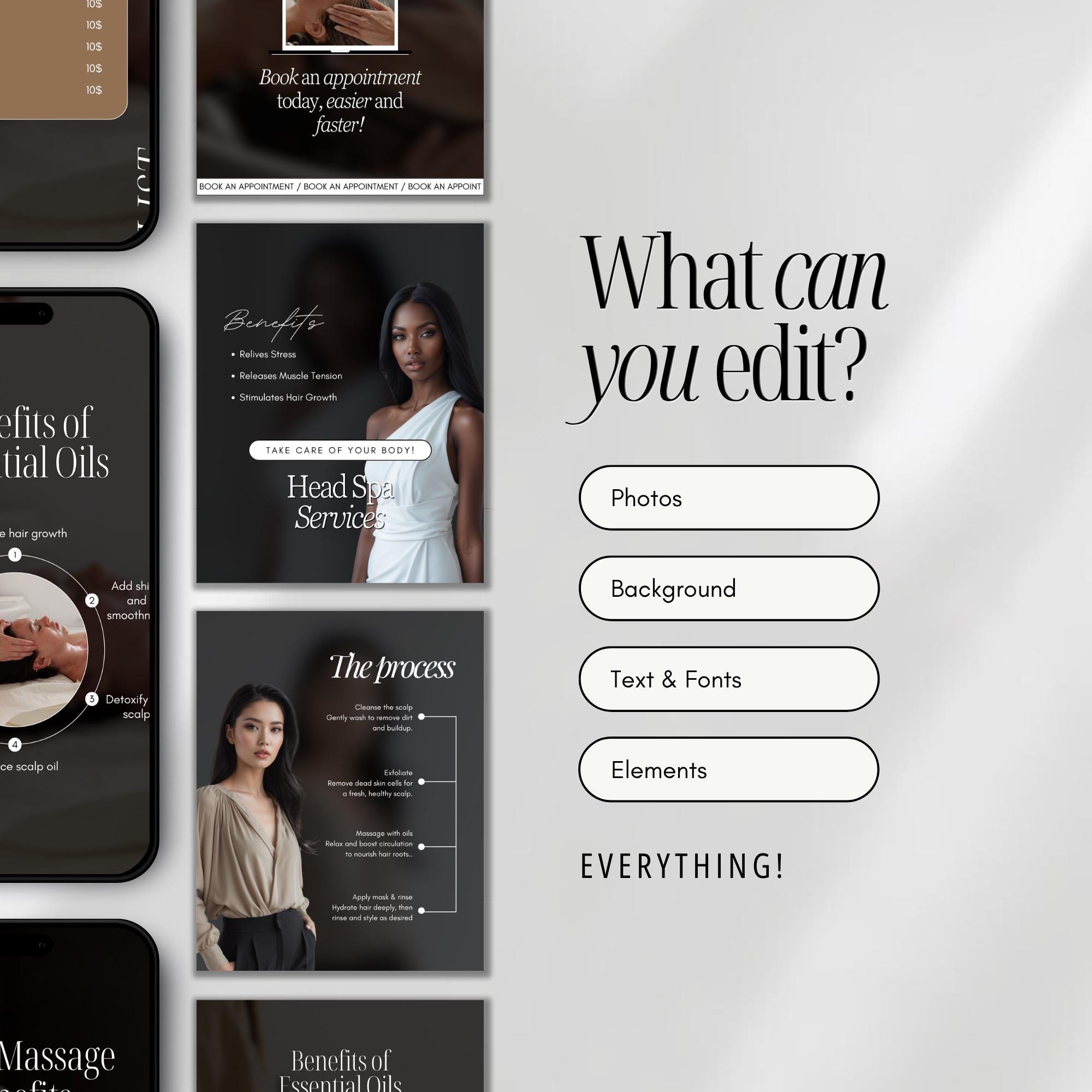 Head Spa Massage Instagram Templates | Therapist Massage Instagram Post ...