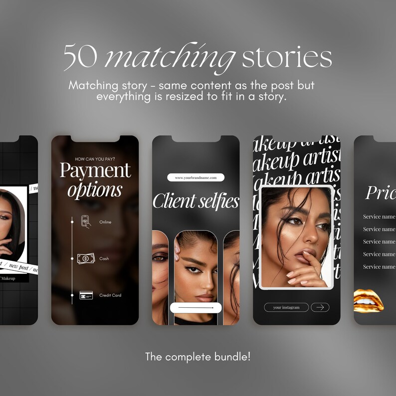 100 Luxury Makeup Artist Instagram Templates Black Makeup Templates ...