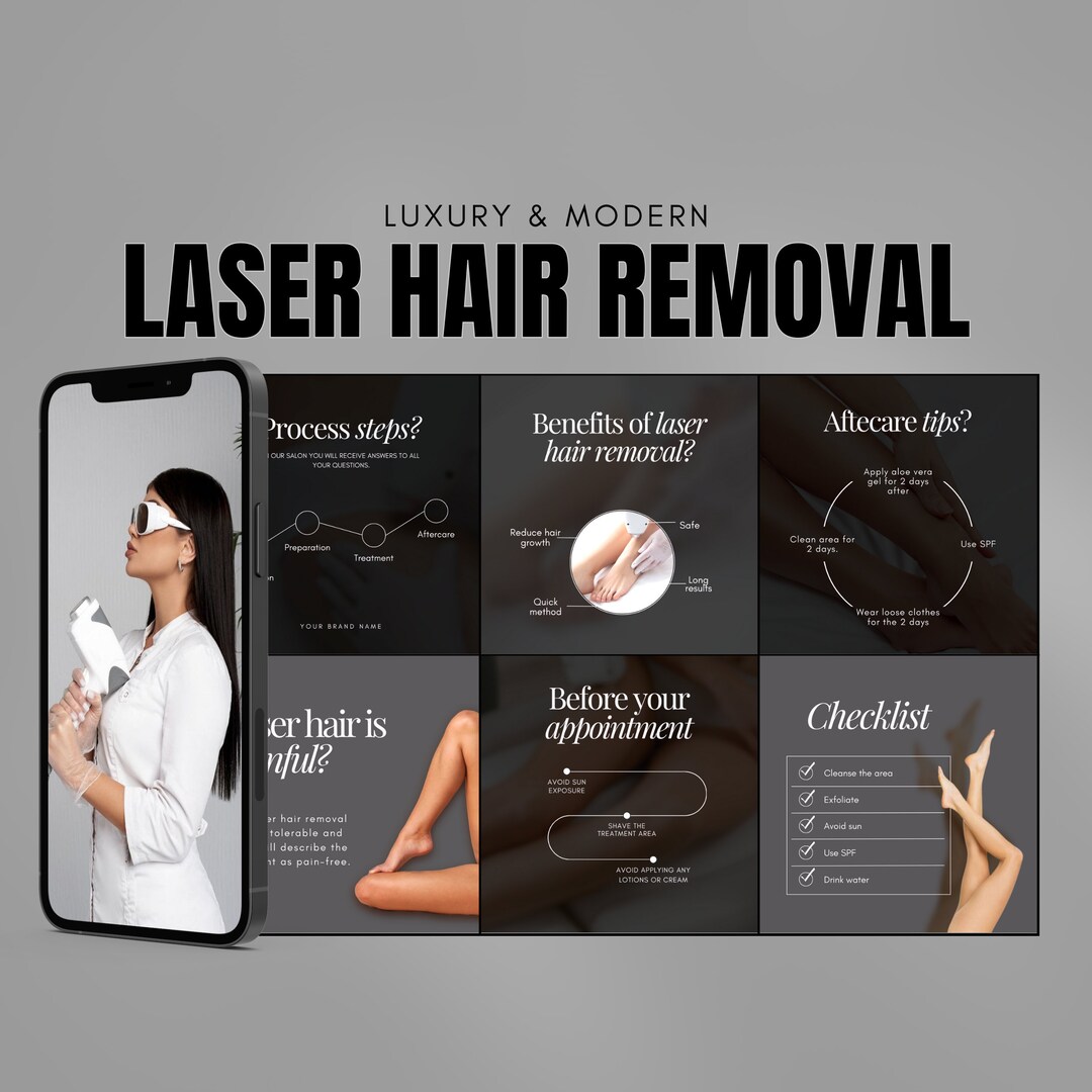 100 Laser Hair Removal Instagram Template Hair Removal Post Templates ...