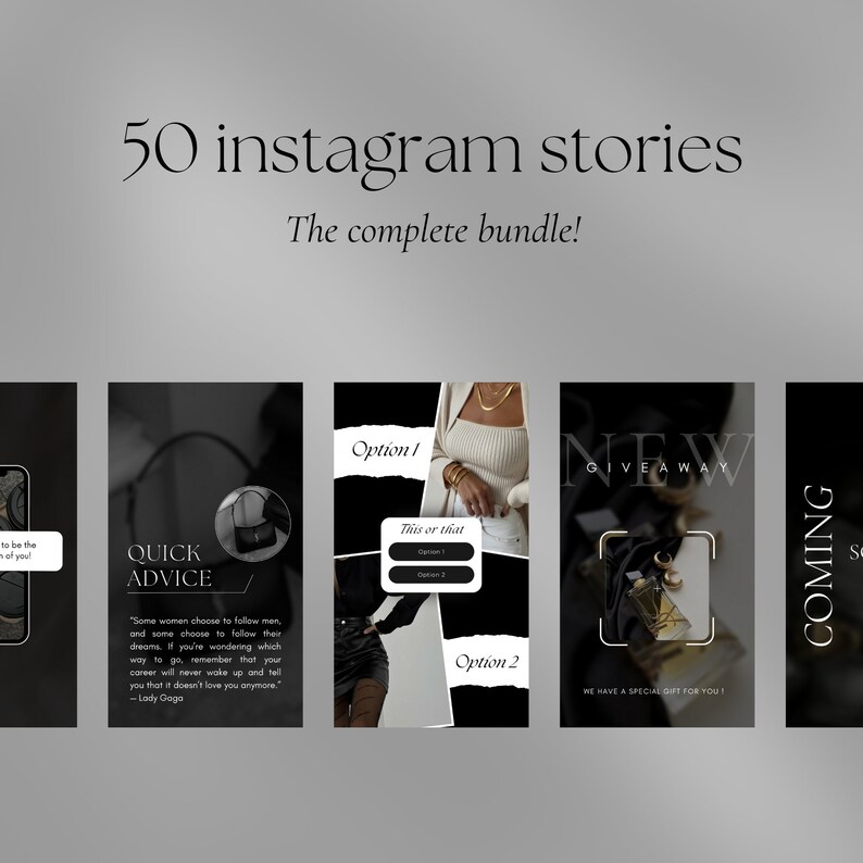 100 Black Luxury Instagram Templates. Black Instagram - Etsy