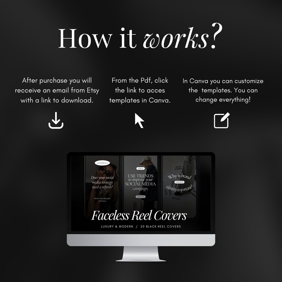 Faceless Instagram Reel Covers | Luxury Canva Templates (20) - Etsy