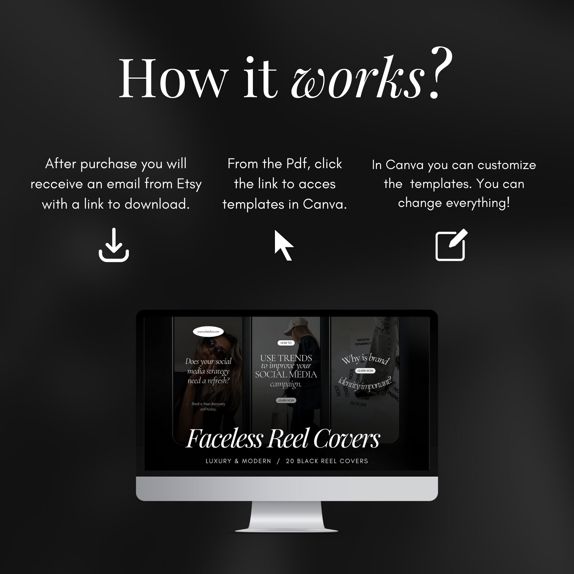 Faceless Instagram Reel Covers Templates | Marketing Reel Covers ...