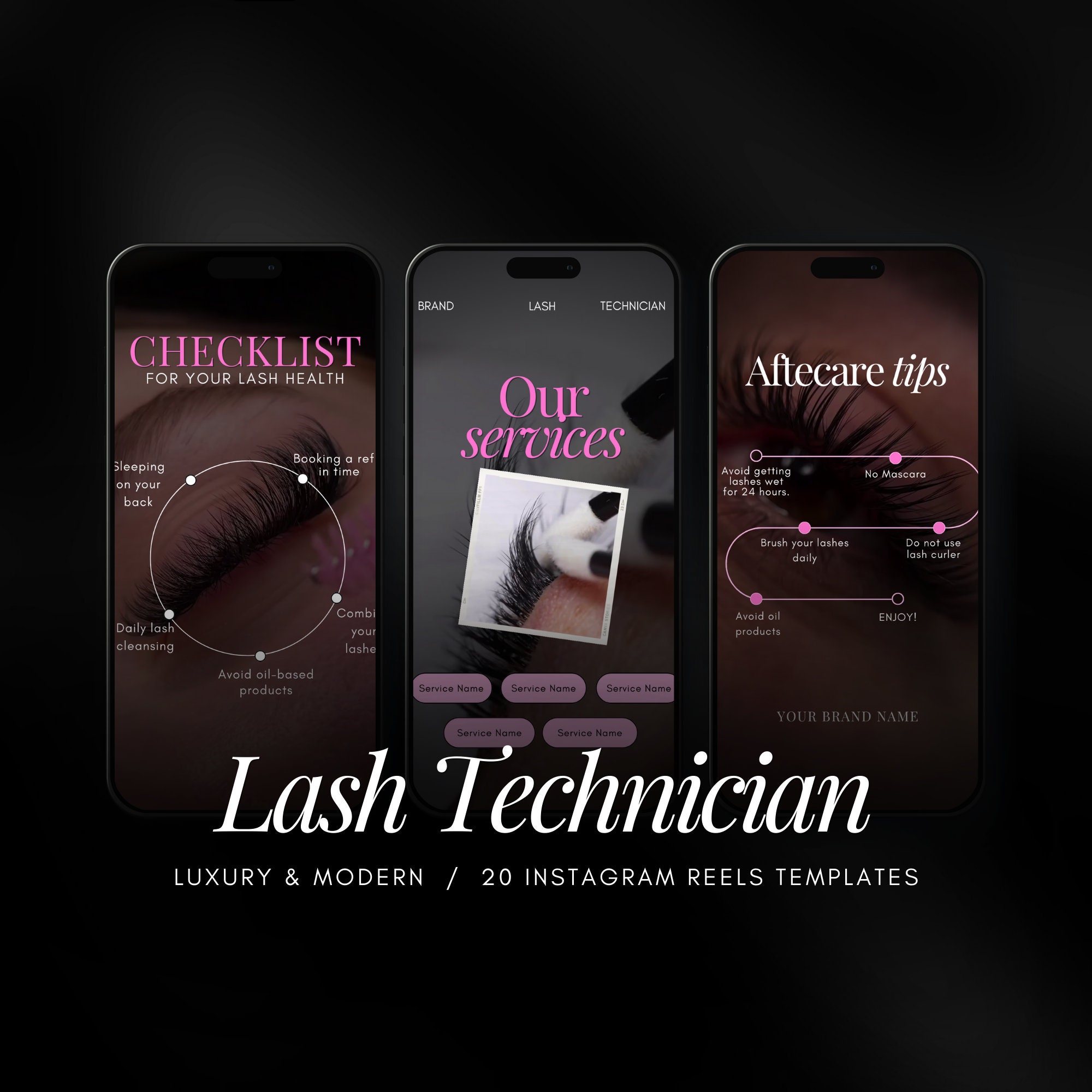 Lash Technician Instagram Reels Templates | Lash Artist Instagram ...