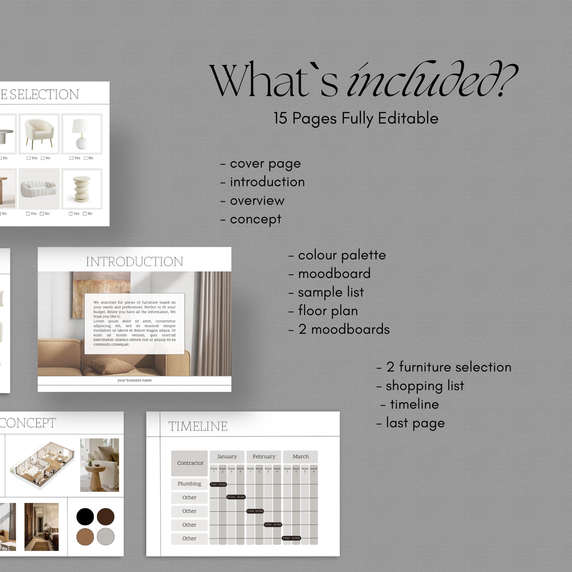 Modern Interior Design Client Presentation Moodboard Interior Design ...