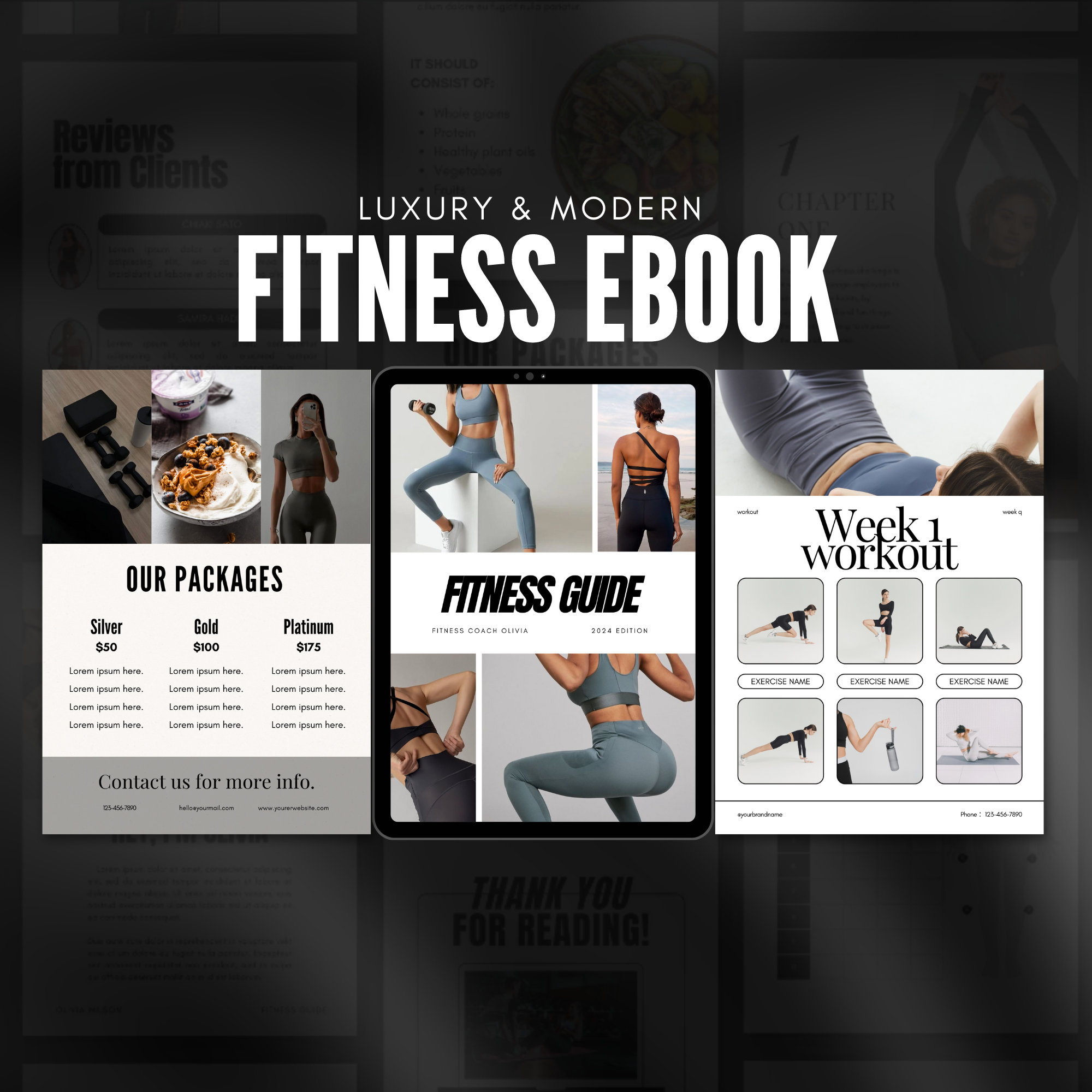 Fitness Ebook Template | Fitness Coach Ebook | Fitness Coach Template ...