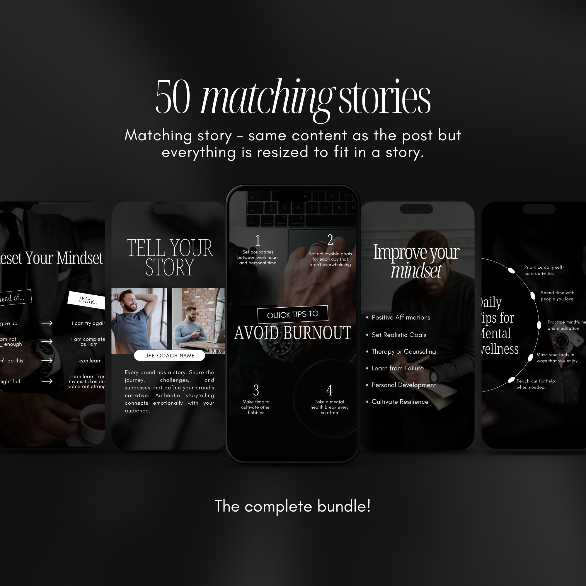 Men Coach Instagram Templates Life Coach Men Instagram Post Facelees ...