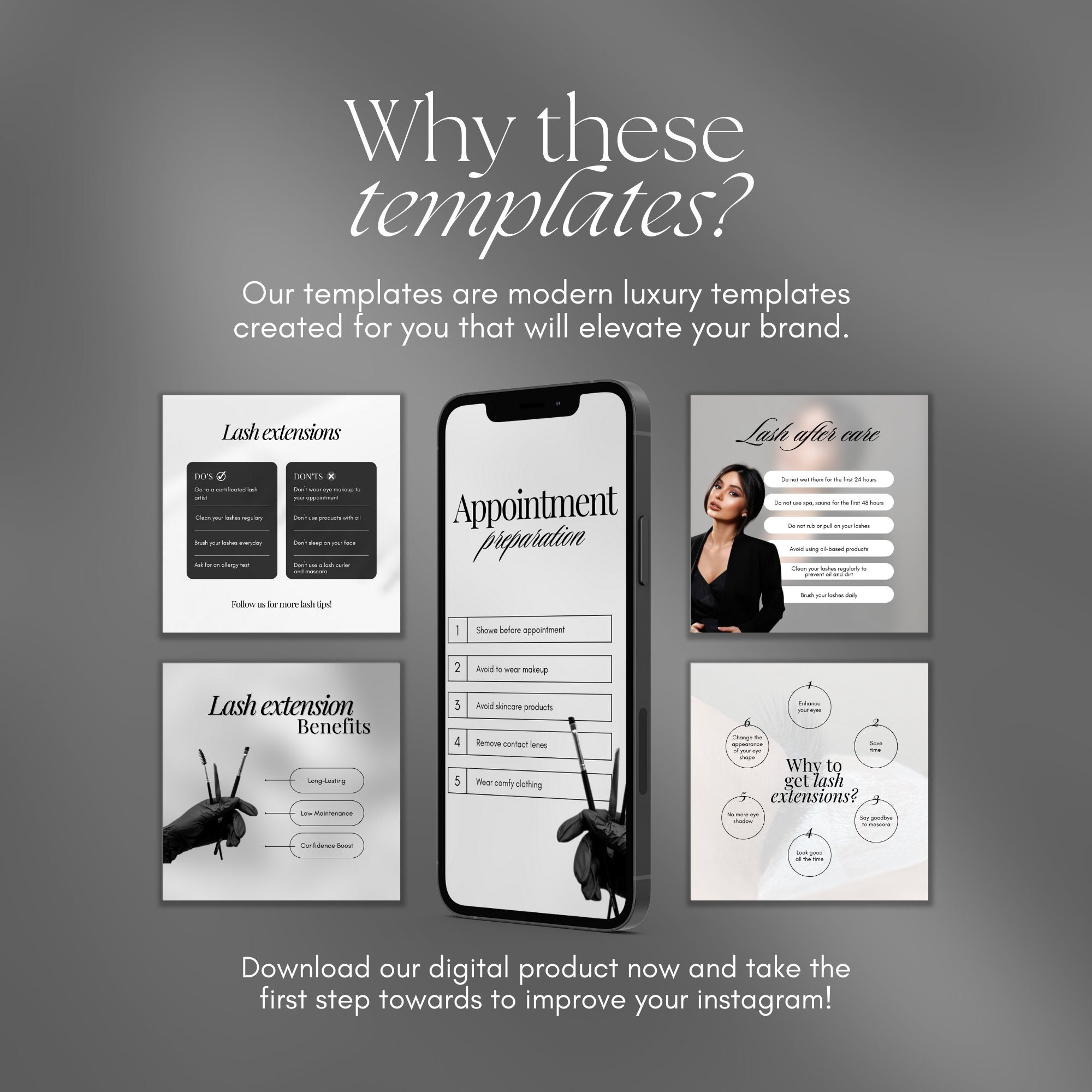 100 Luxury Lash Tech Templates | Lash Stylist Post | Lash Artist Canva ...